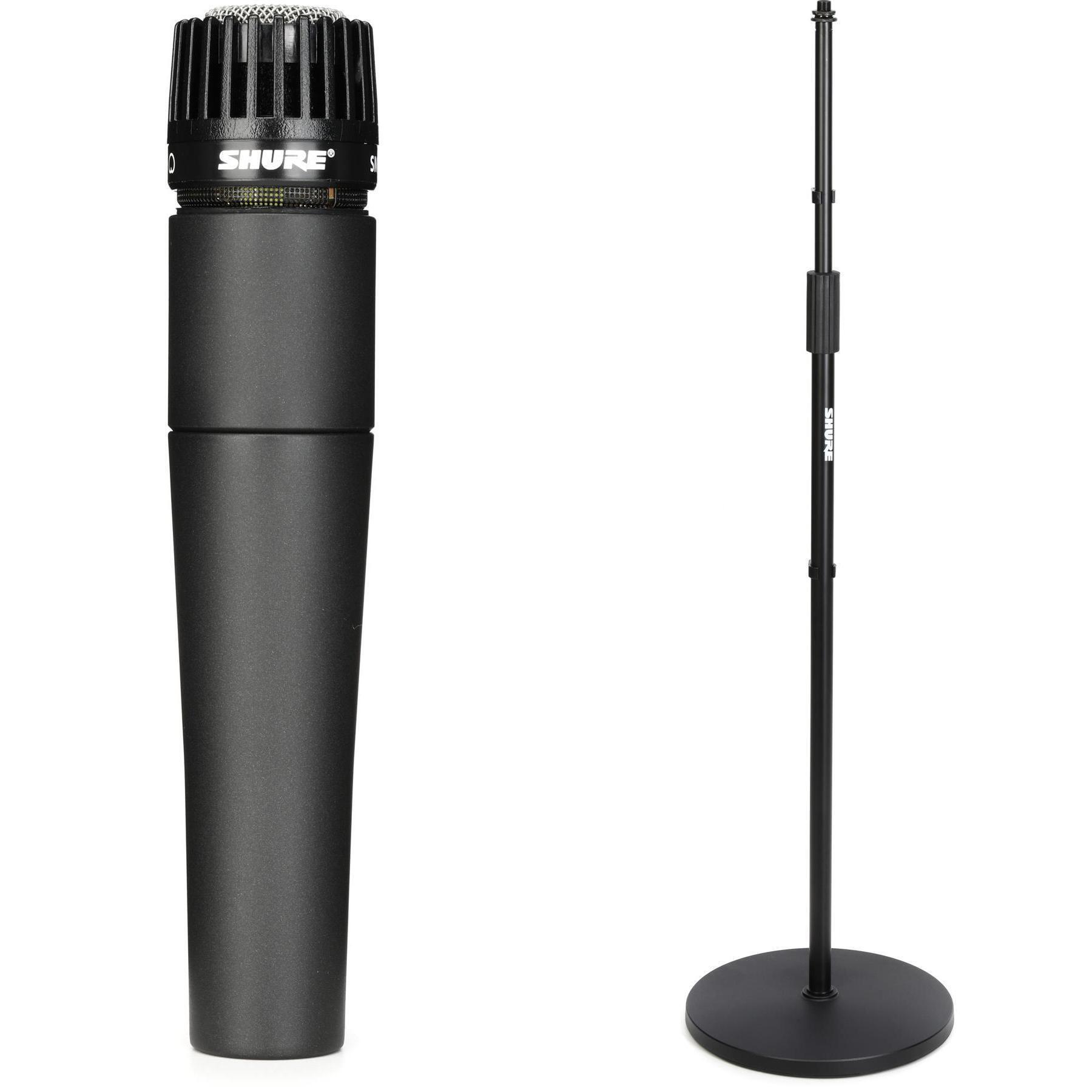 Shure SM57 Cardioid Dynamic Instrument Microphone with 12" Round Base ...