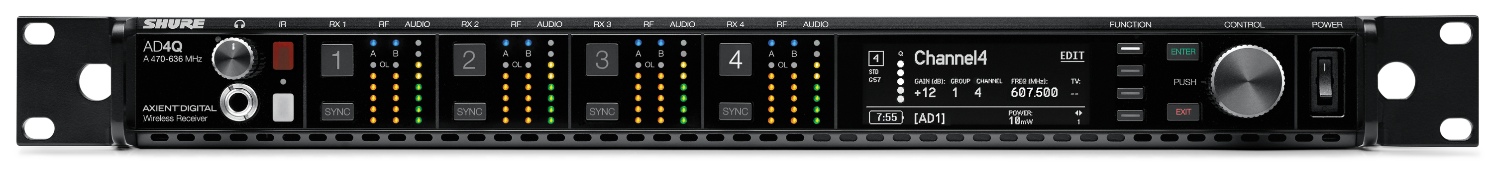Shure AD4Q Four-channel Axient Digital Wireless Receiver | Sweetwater