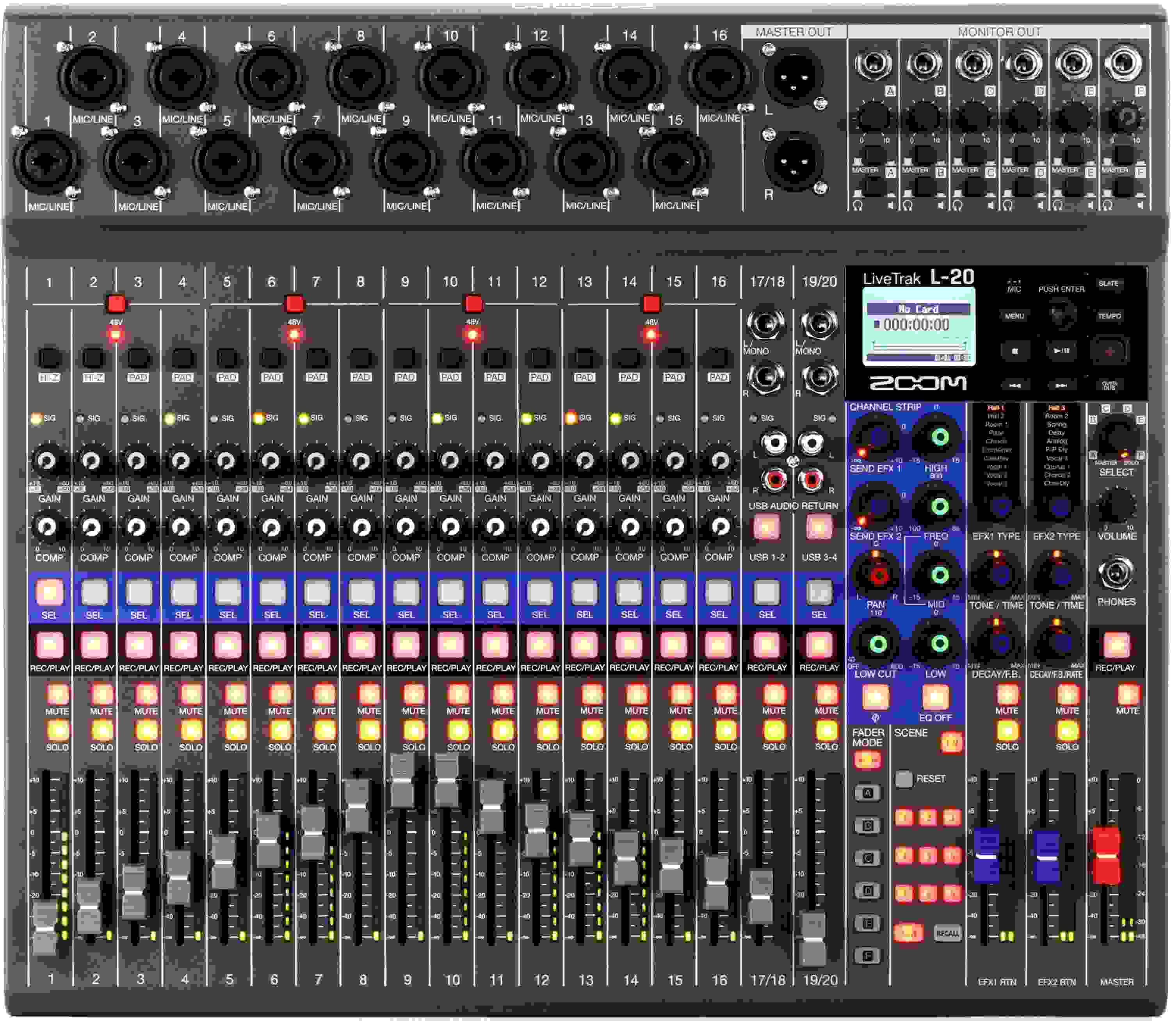 Zoom LiveTrak L-20 20-channel Digital Mixer / Recorder | Sweetwater
