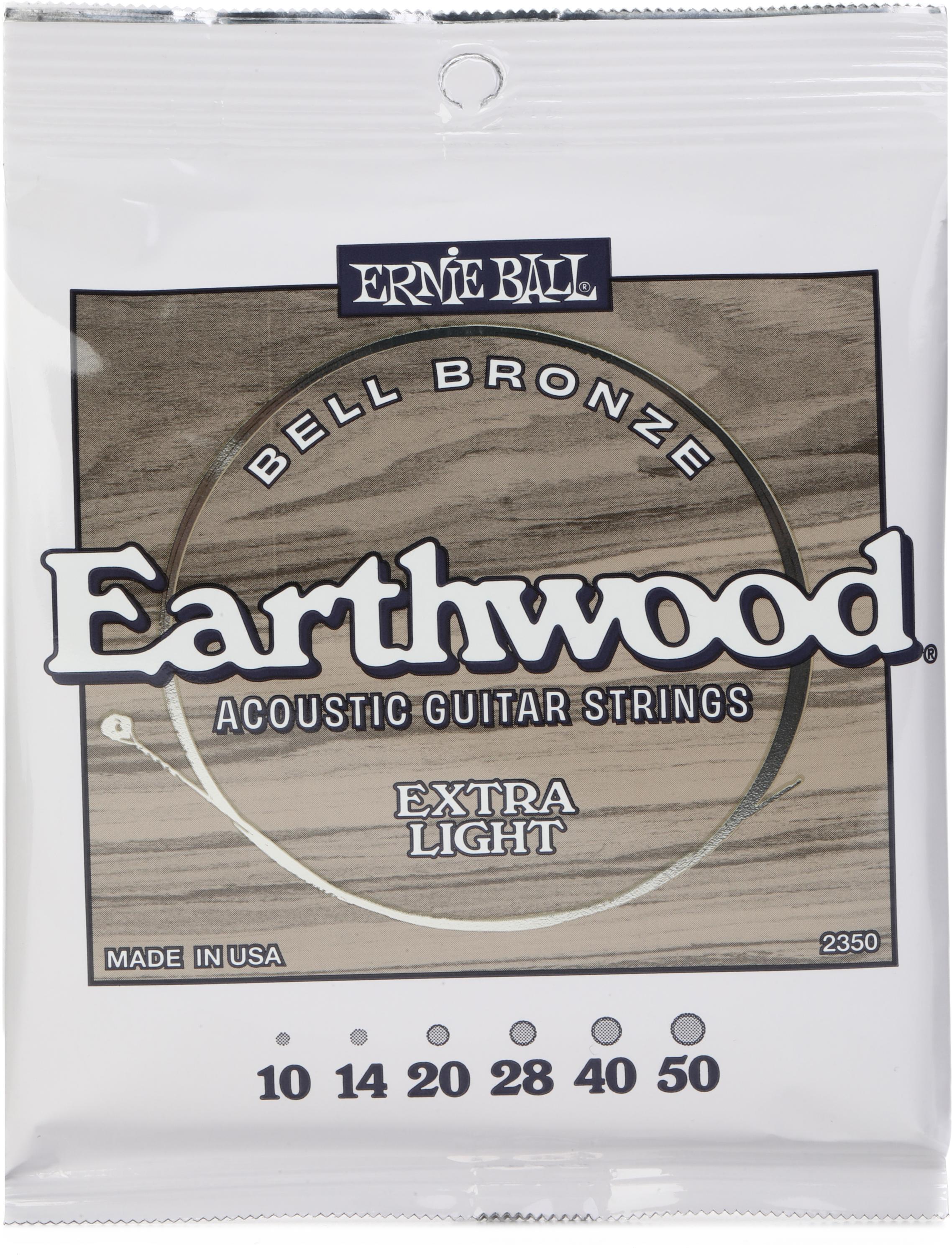 Ernie Ball Earthwood Bell Bronze Acoustic Guitar Strings - .010-.050 ...
