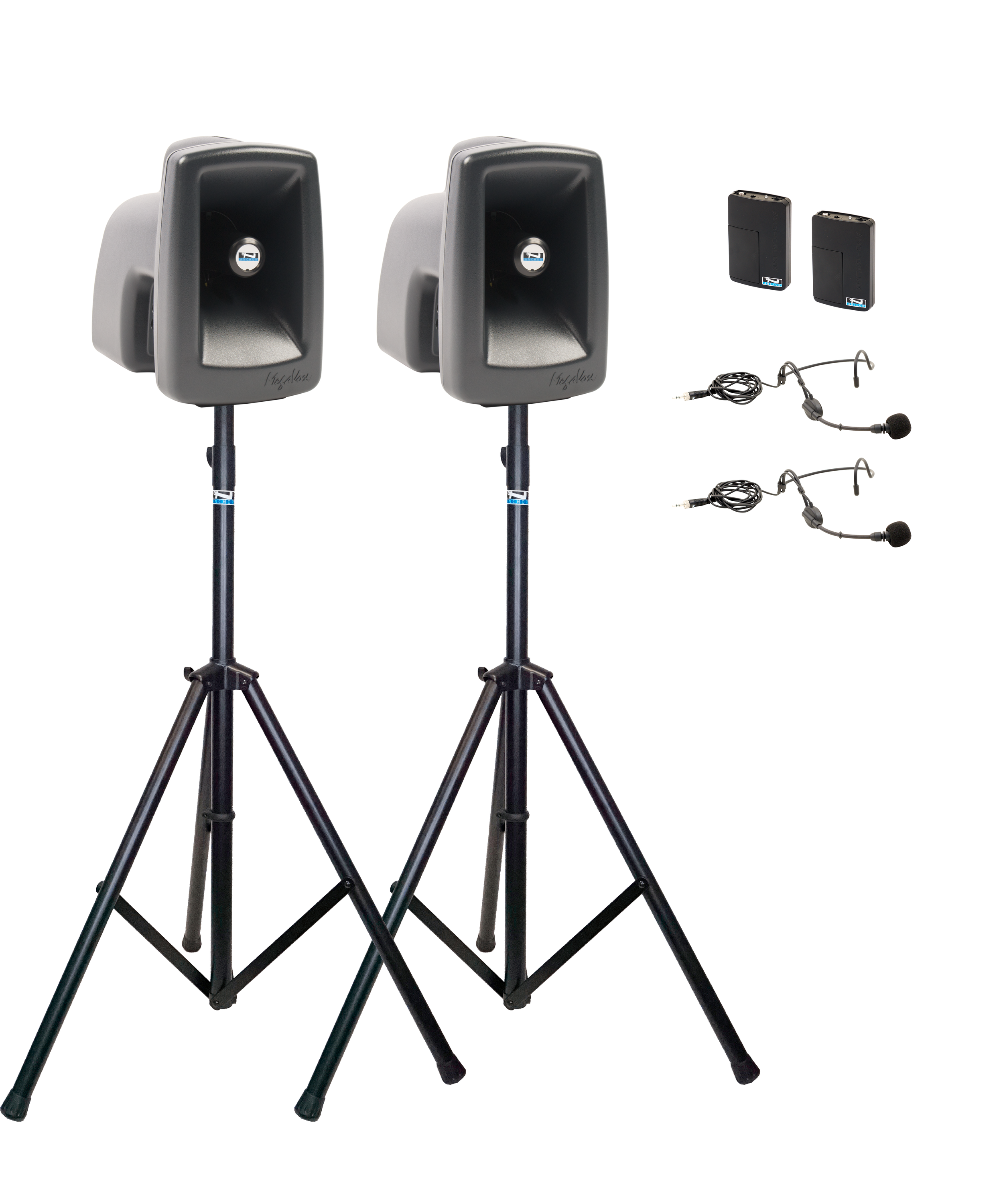 Anchor Audio MegaVox 2 Portable PA System Pair with Wireless Headworn ...
