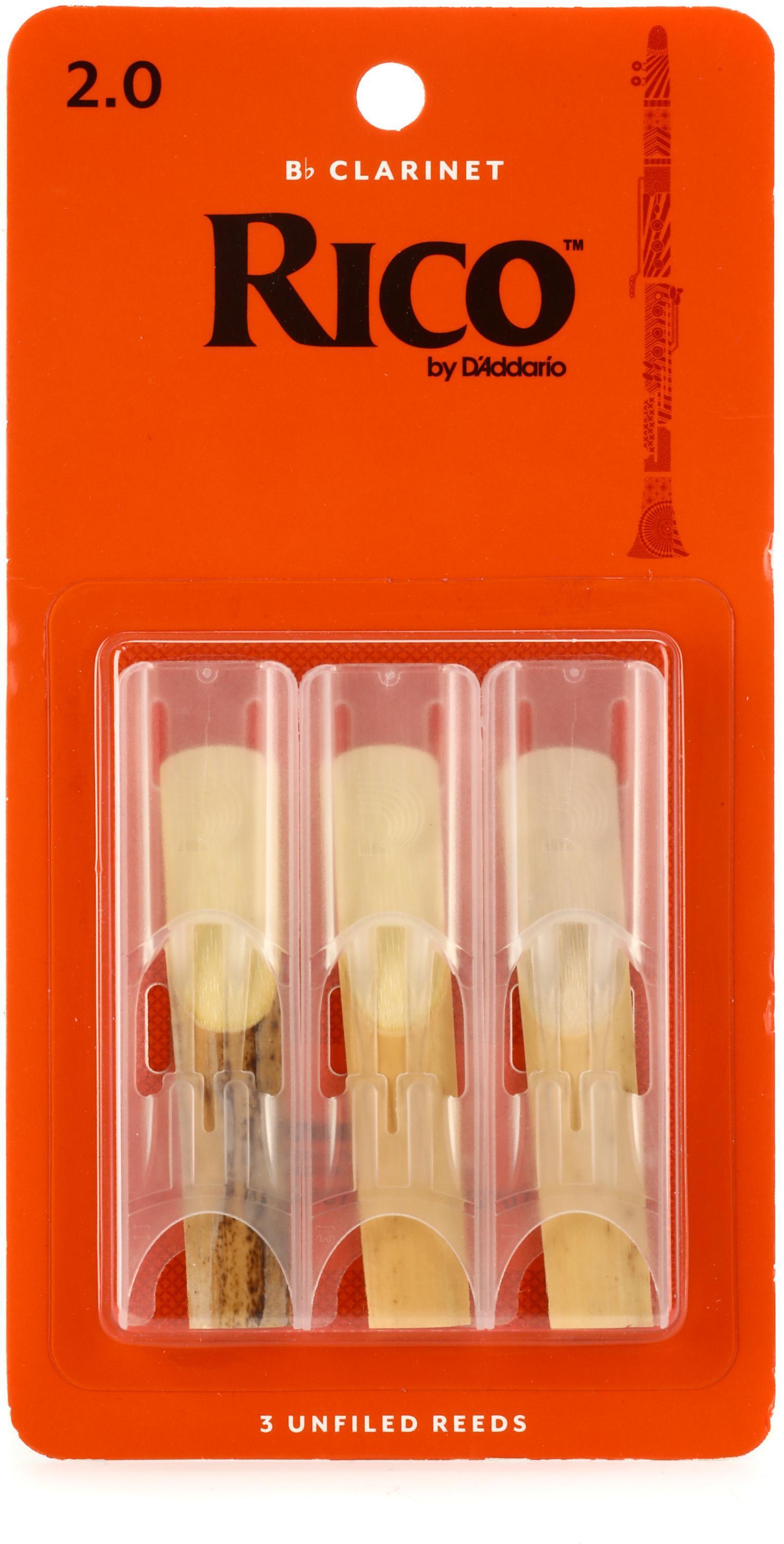 D'Addario Rico Bb Clarinet Reeds - 2.0 (3-pack) | Sweetwater