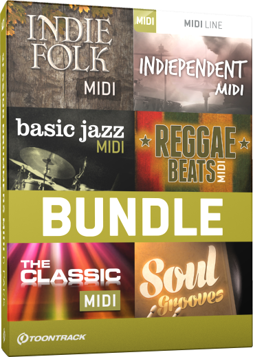 Toontrack Indie & Vintage MIDI 6-pack | Sweetwater