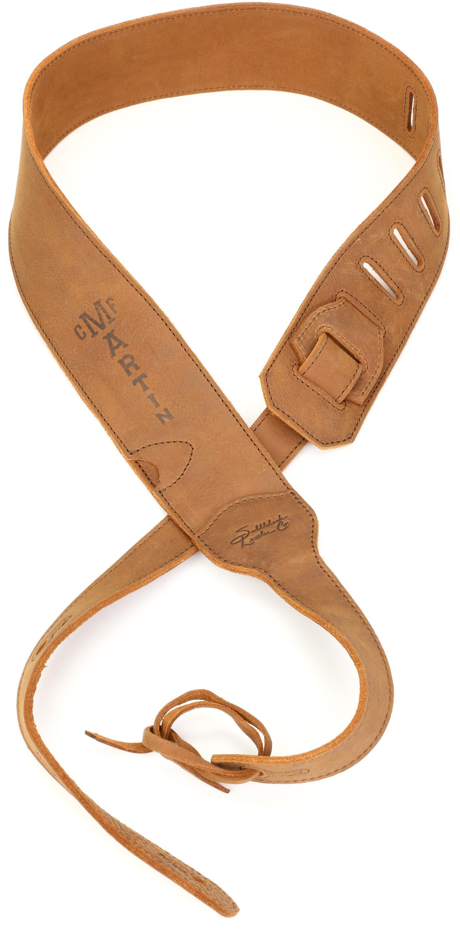 Martin Luxe by Martin Leather Guitar Strap - Tobacco | Sweetwater