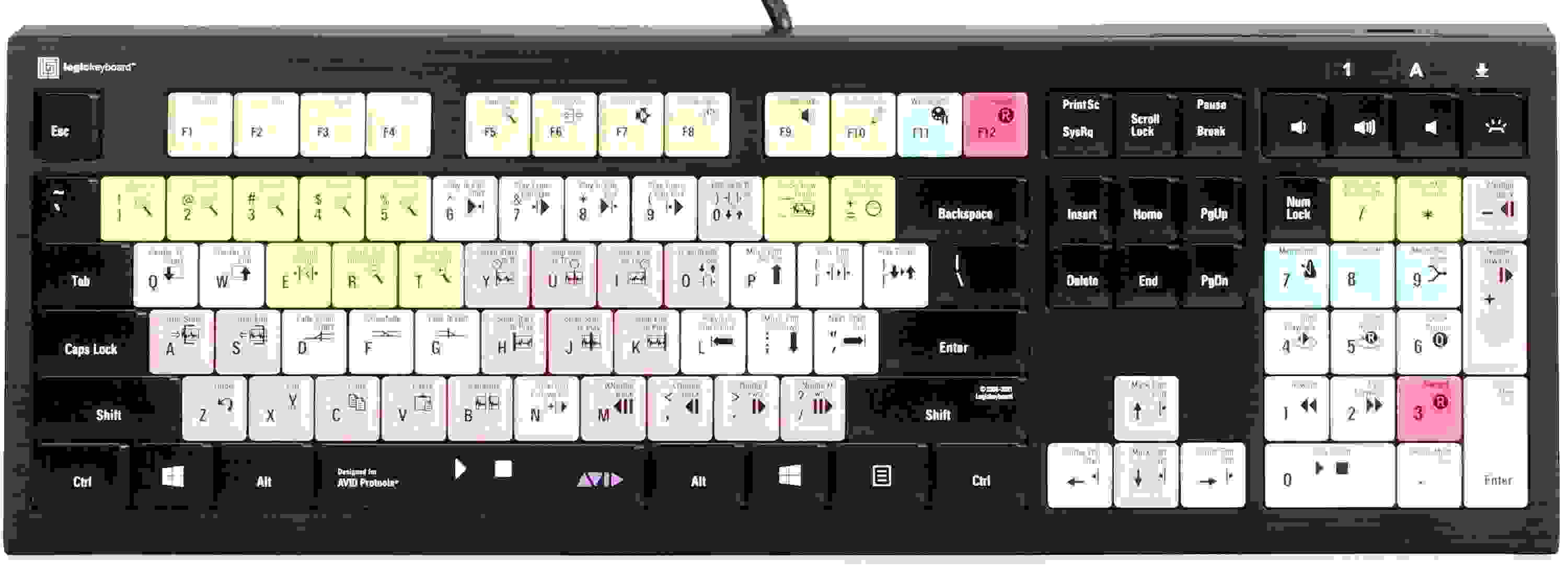 Logickeyboard ASTRA2 Backlit Keyboard for Avid Pro Tools - PC | Sweetwater