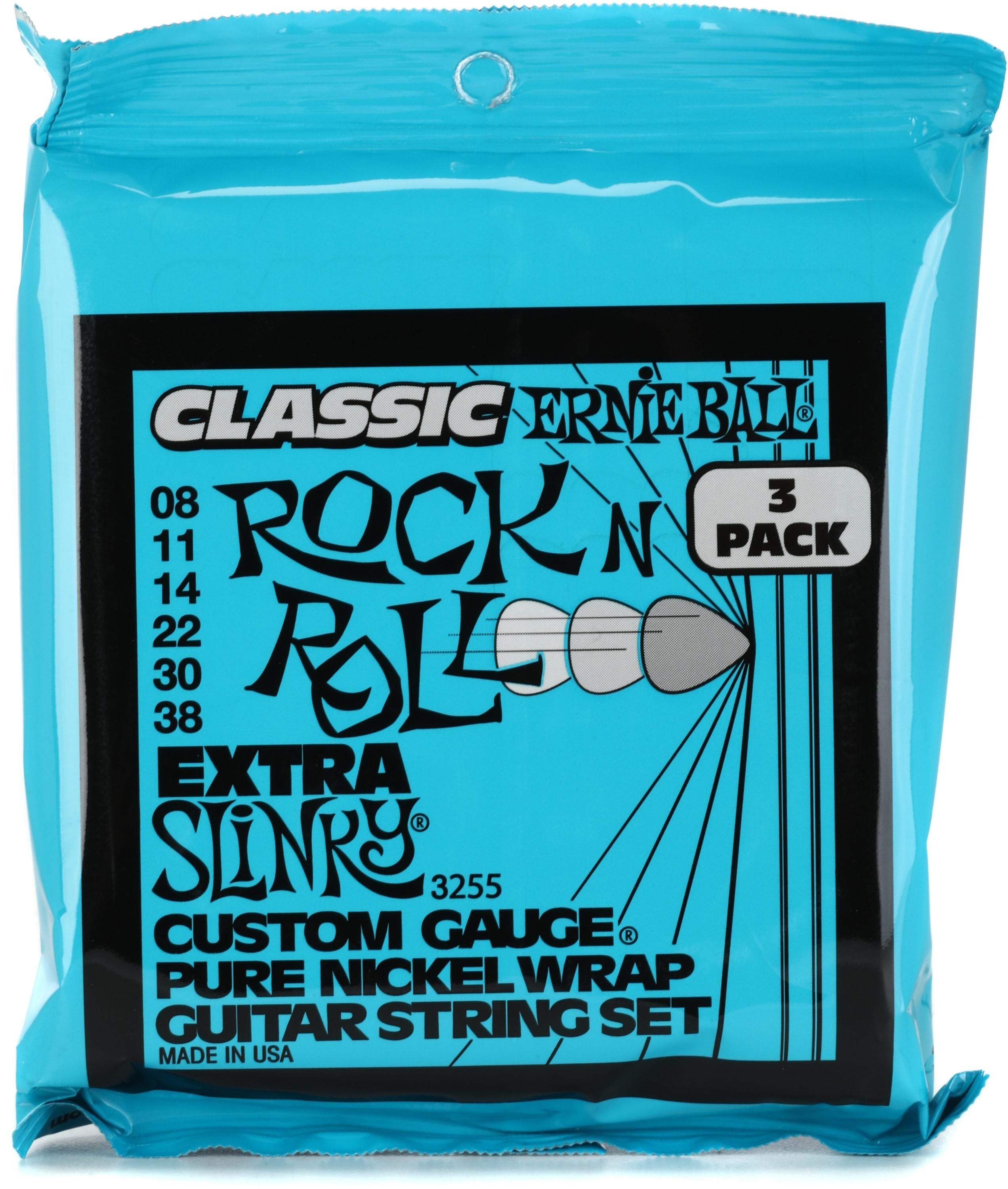 Ernie Ball 3255 Extra Slinky Classic Rock N Roll Electric Guitar ...