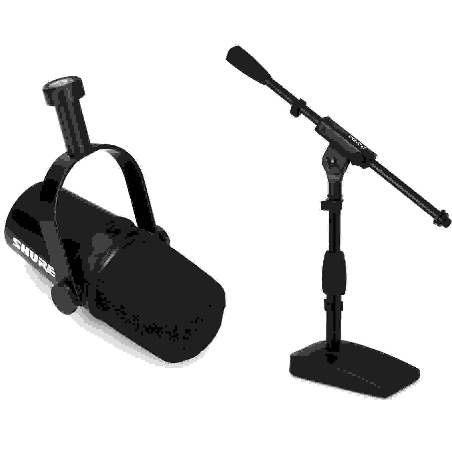 Shure MV7X Dynamic Broadcast Microphone with Desktop Boom Stand ...