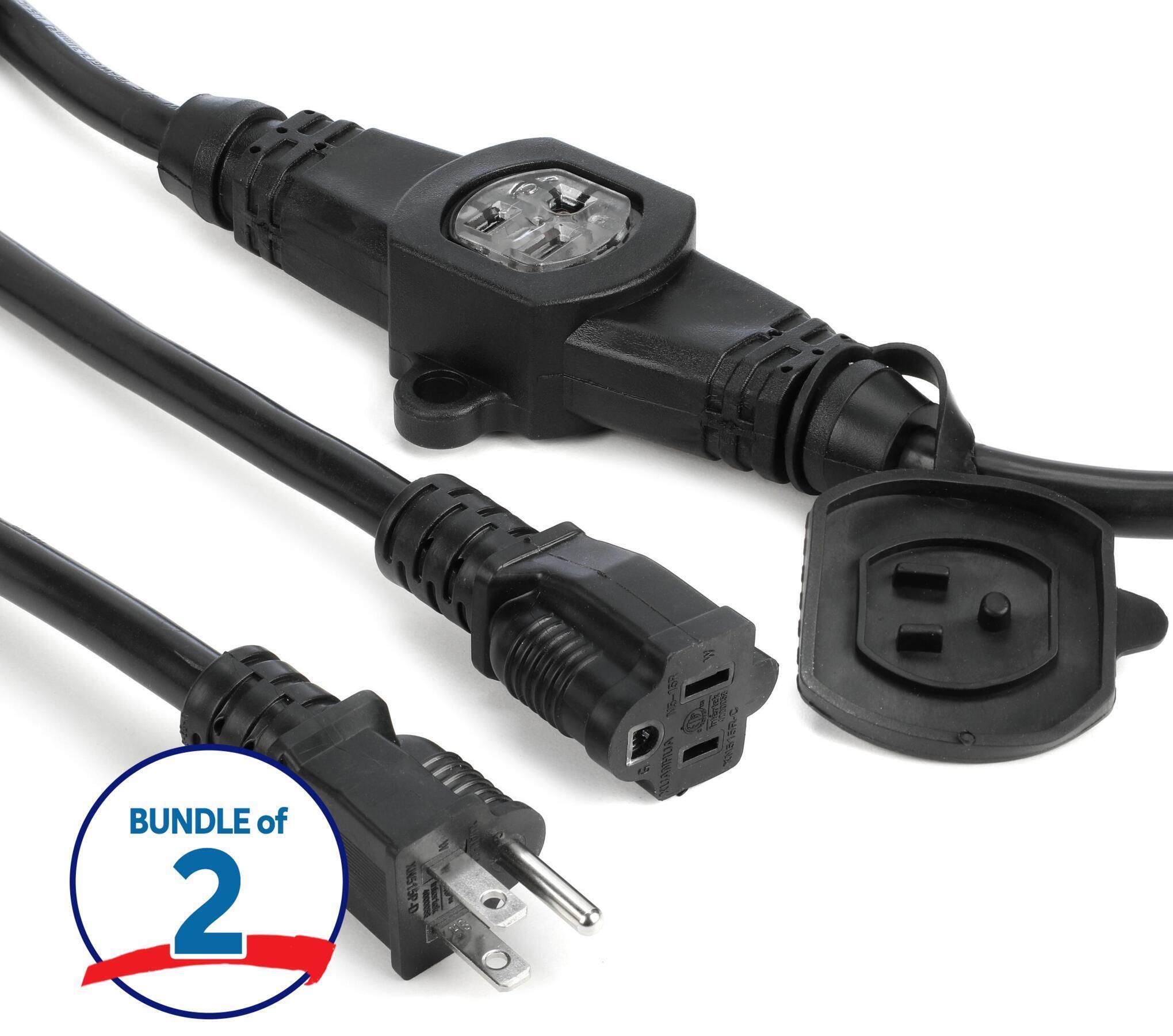 Hosa PDX-250 6-outlet Power Distribution Cord (2 Pack) - 50 foot ...