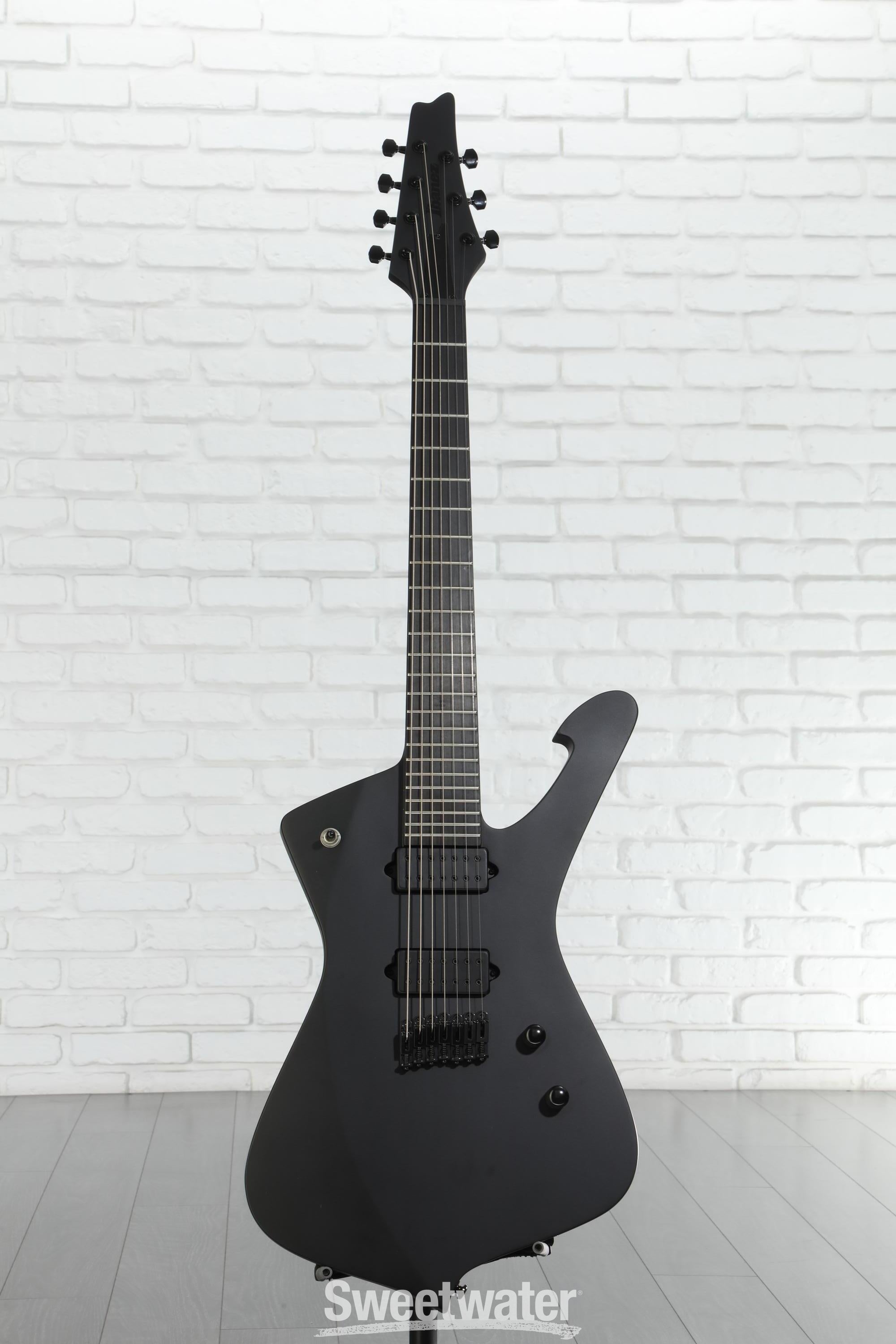 Ibanez Iron Label Iceman 7-string - Black Flat | Sweetwater