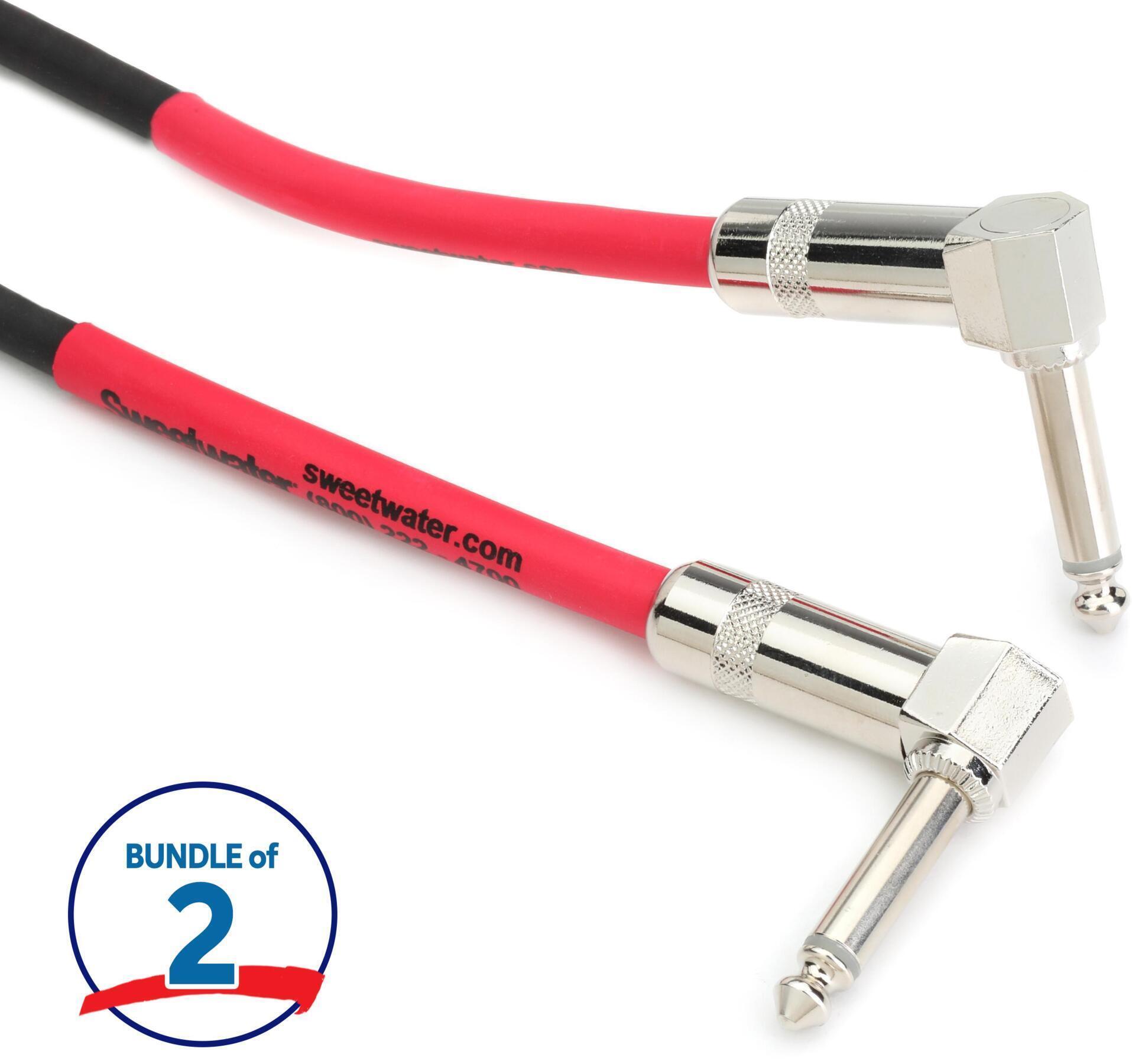 Pro Co EGLL-10 Excellines Right Angle to Right Angle Instrument Cable (2-PacK) - 10 foot ...