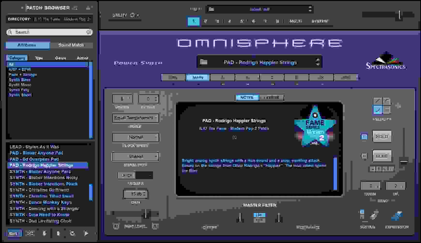 Ilio The Fame Series Modern Pop 2 Patch Collection for Omnisphere 2 | Sweetwater