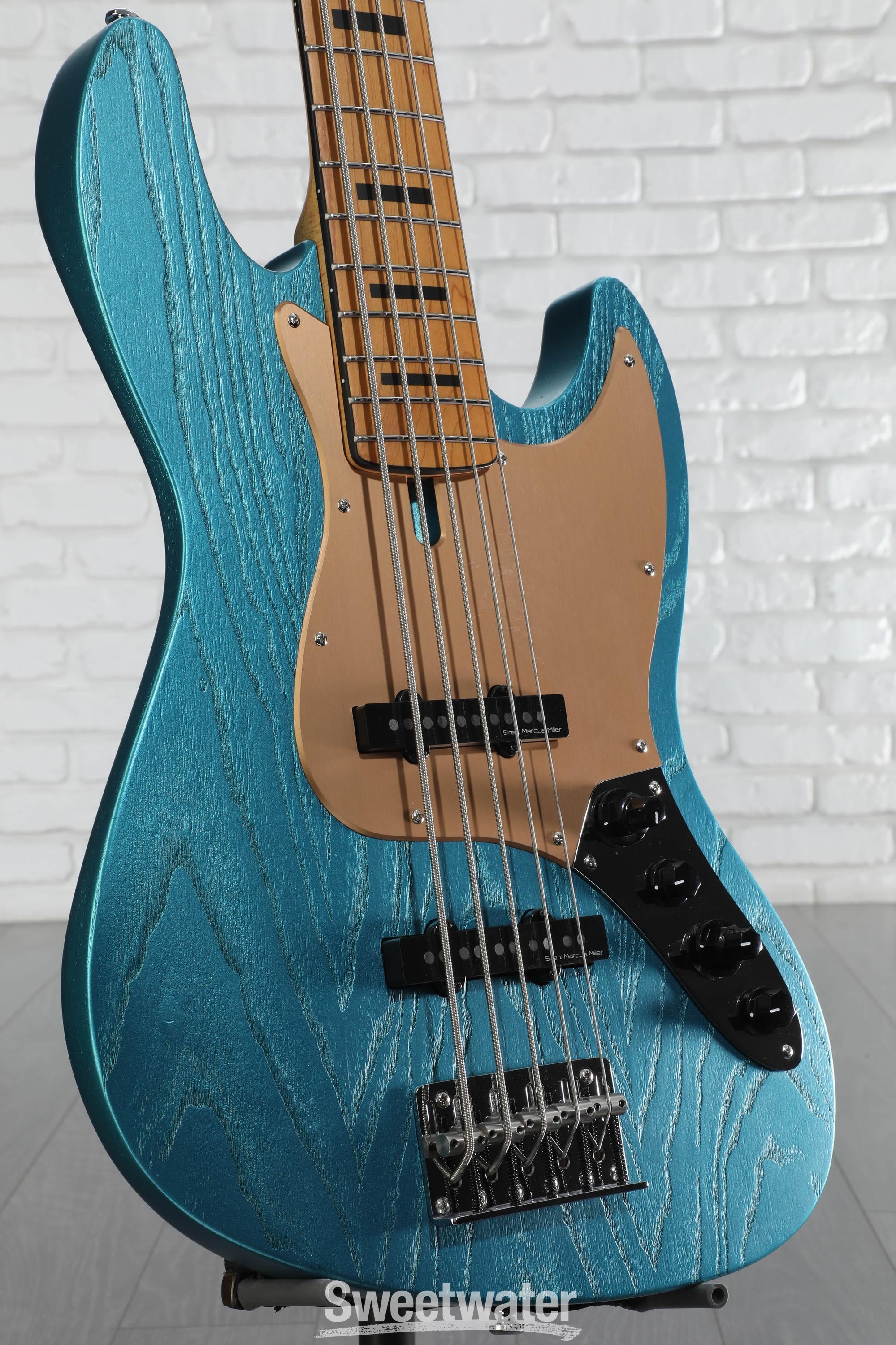 Sire Marcus Miller Sandblasted V9 5-string Electric Bass Guitar - Ocean Turquoise Blue ...