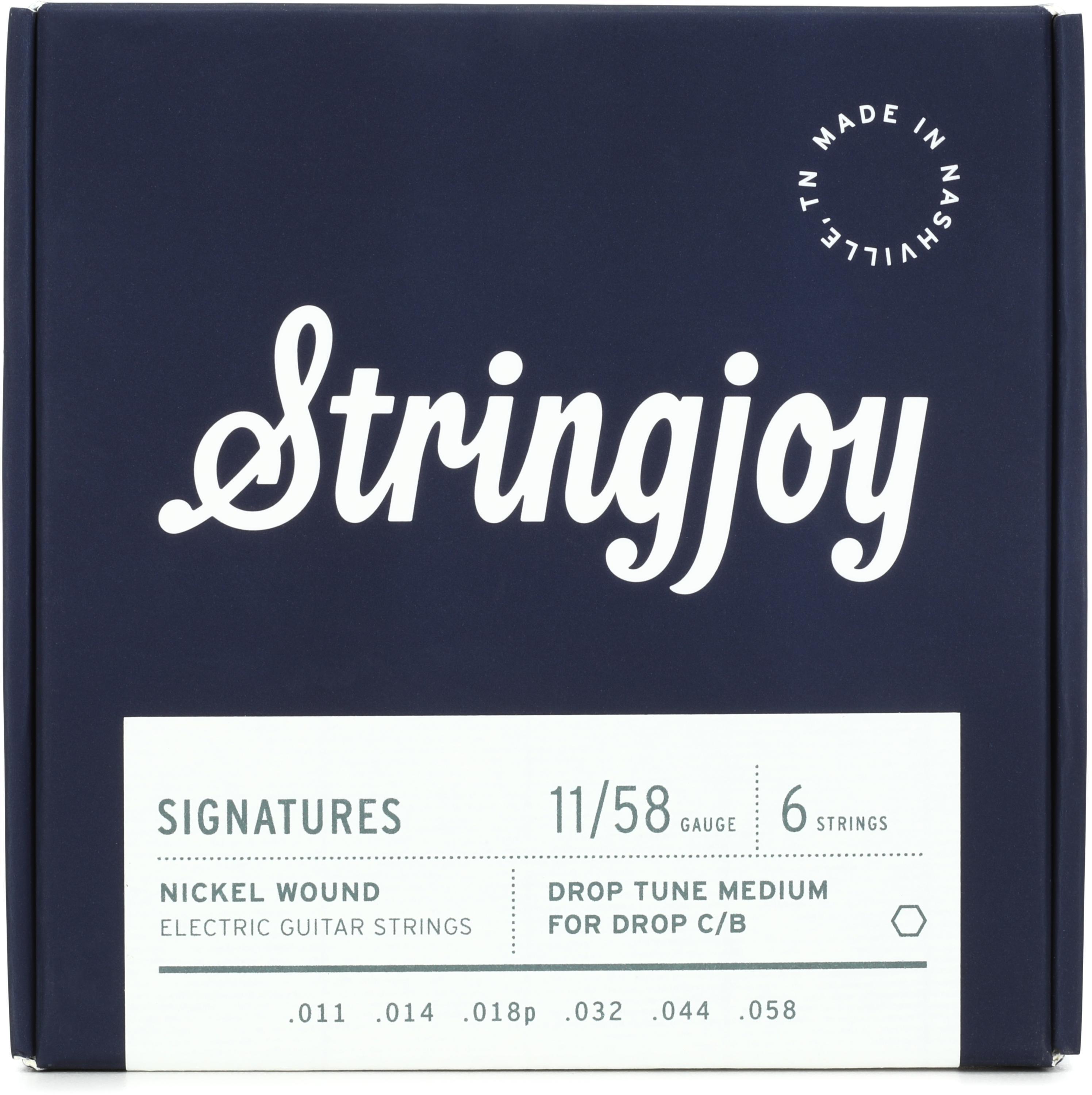 Stringjoy Signatures Nickel Wound Drop Tune Electric Guitar Strings - Medium Gauge (6-Pack ...
