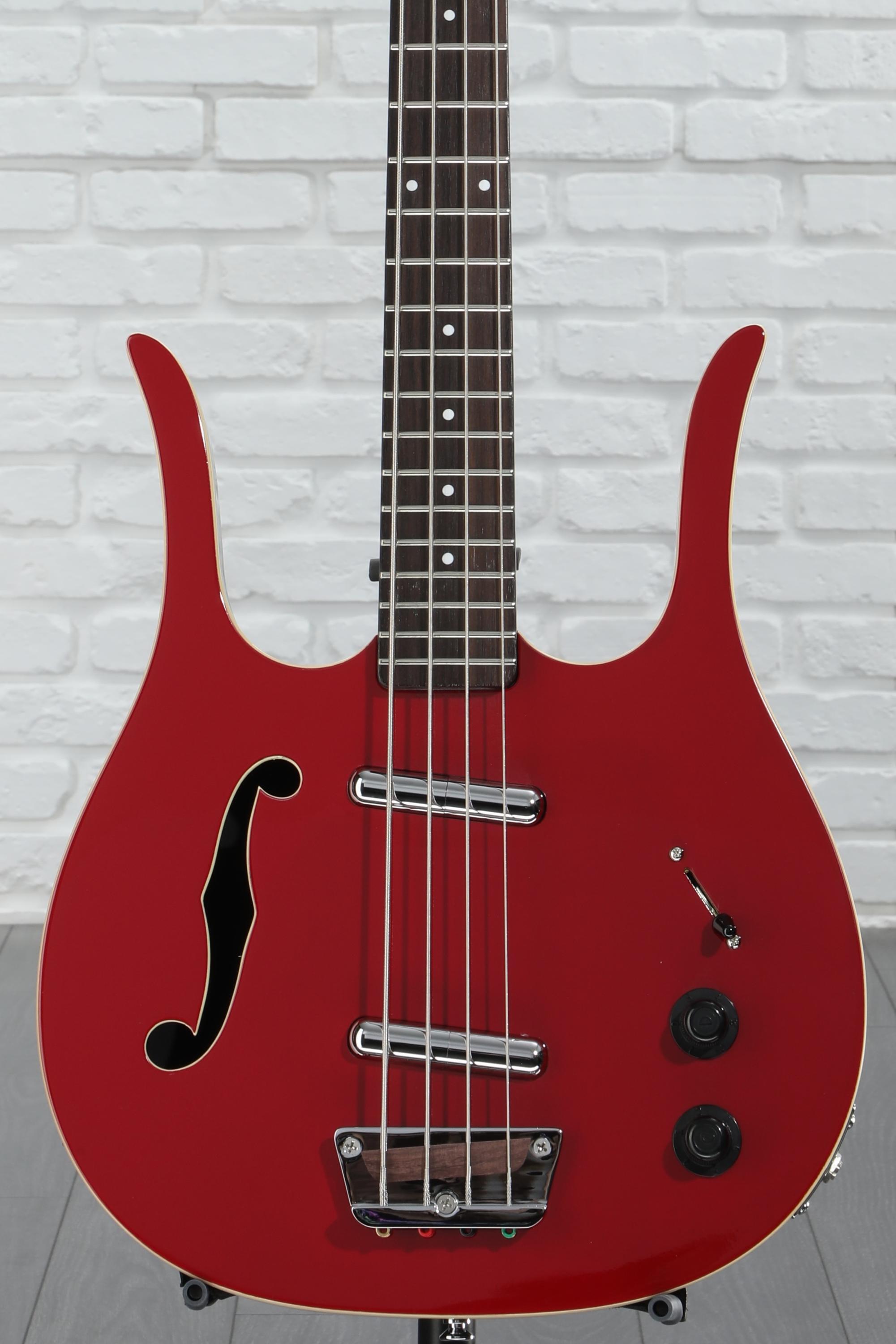 Danelectro Red Hot Longhorn Semi-hollowbody Bass Guitar - Red | Sweetwater