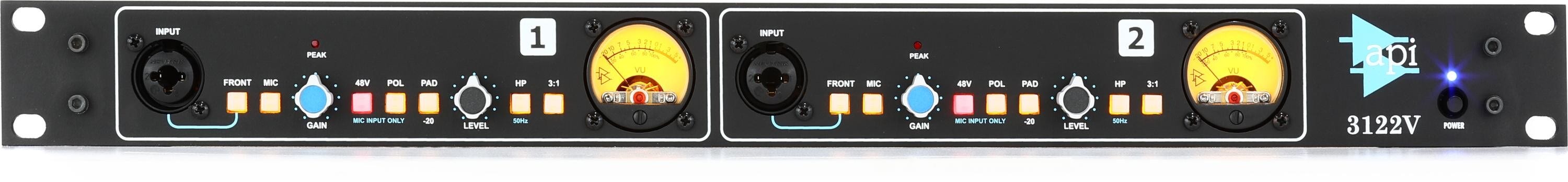 API 3122V 2-Channel Mic Preamp | Sweetwater