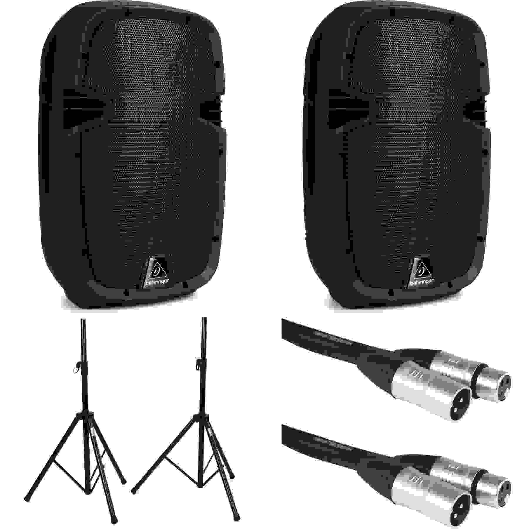 Behringer PK110A 320W 10 inch Powered Speaker Pair with Stands and ...