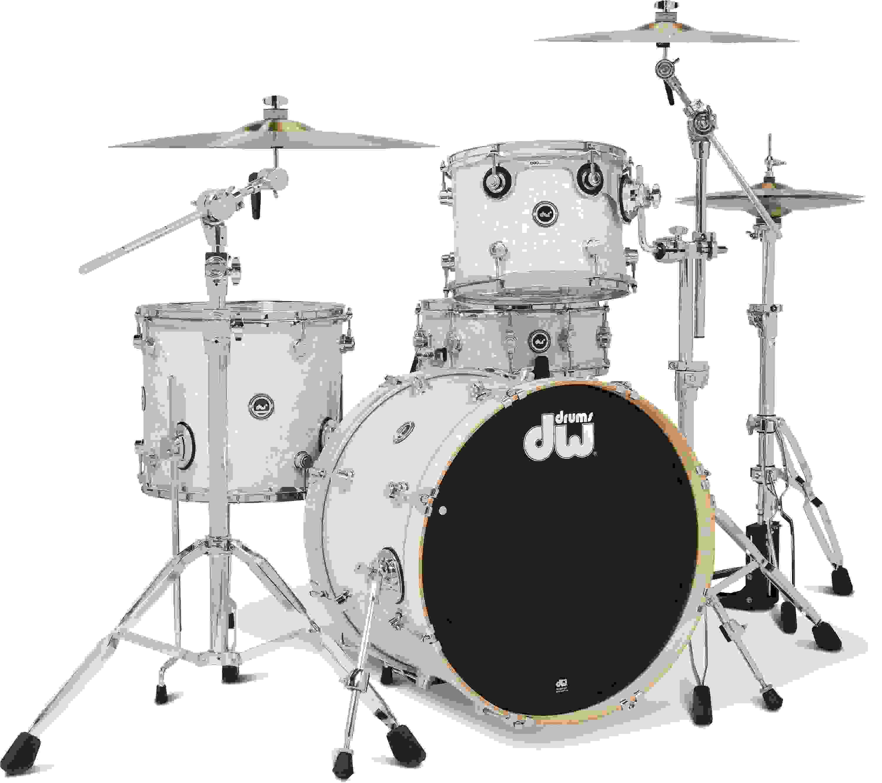 DW DWe 4-piece Drum Kit Bundle - White Marine Pearl FinishPly | Sweetwater