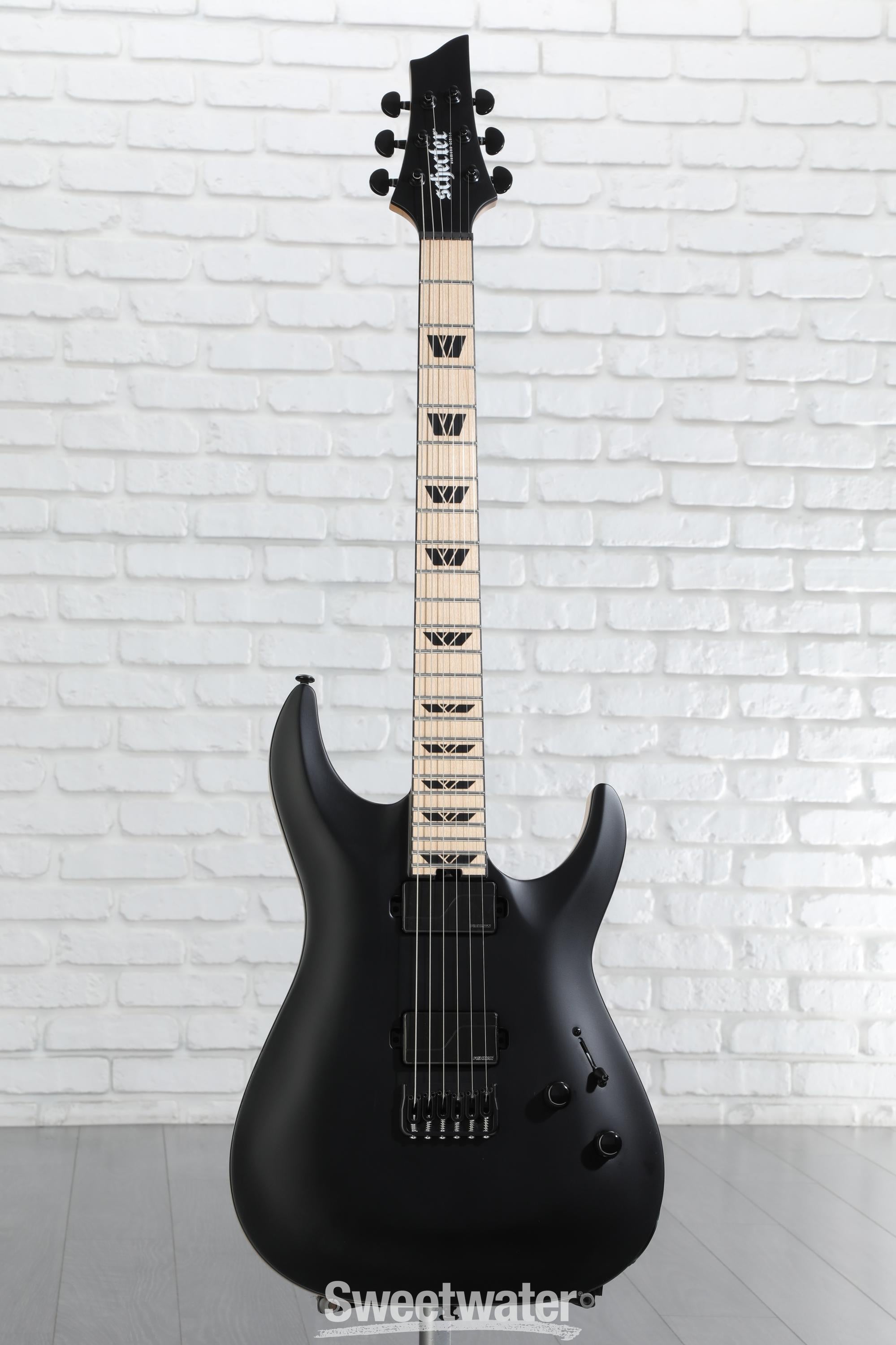 Schecter C-1 SLS Custom Electric Guitar - Satin Black | Sweetwater