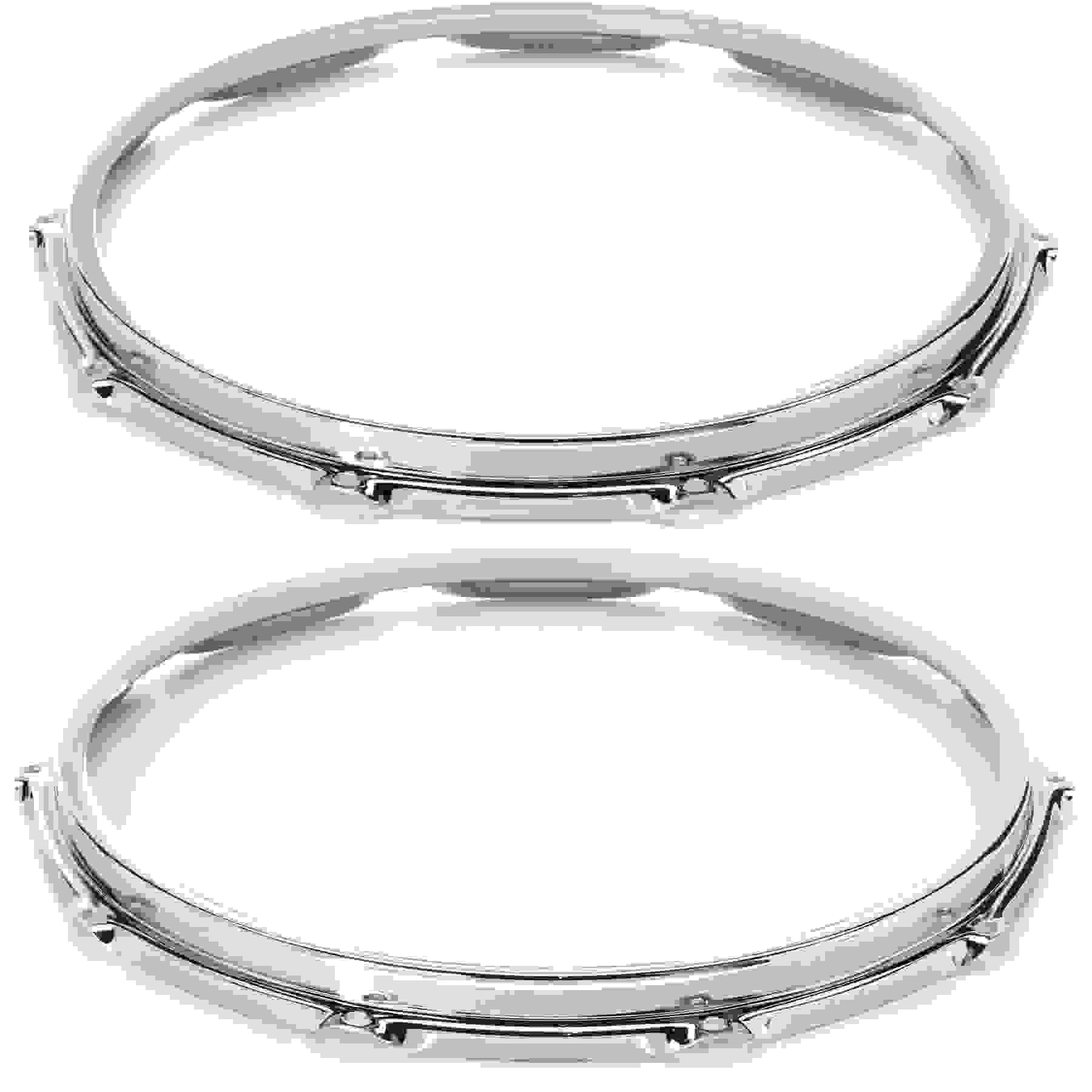 S Hoop 10-lug Snare Batter and Resonant Drum Hoops - 14 inch Chrome ...