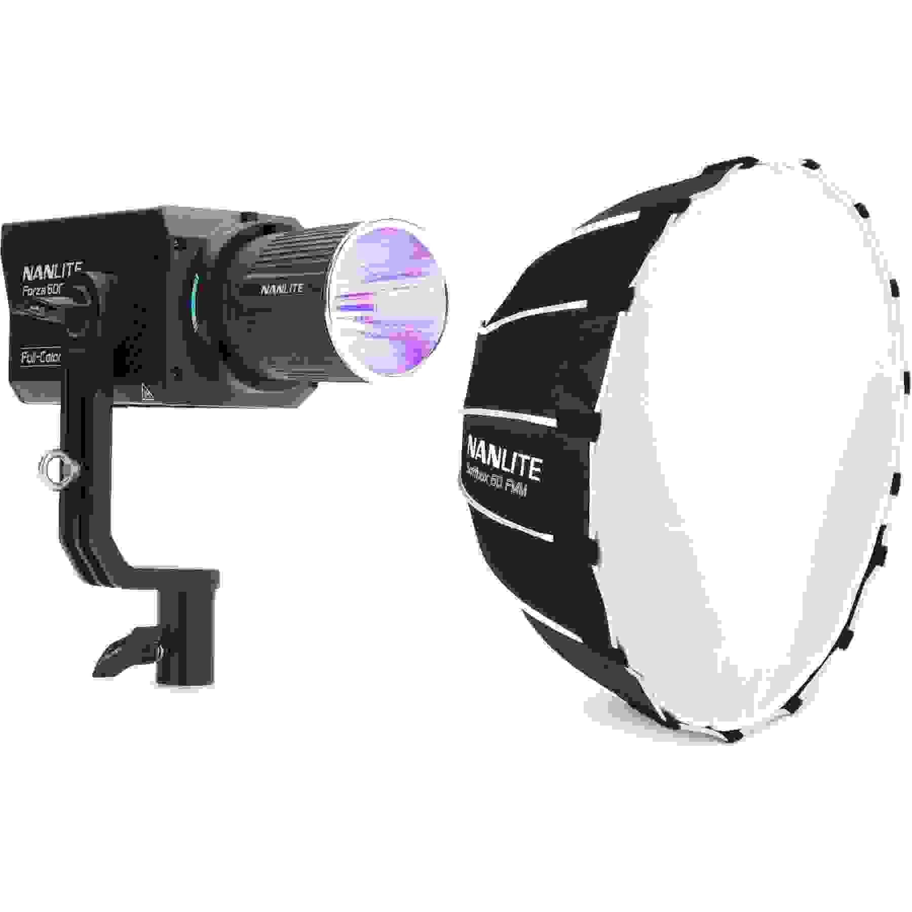 Nanlite Forza 60C RGBLAC LED Spotlight with 22" Softbox | Sweetwater