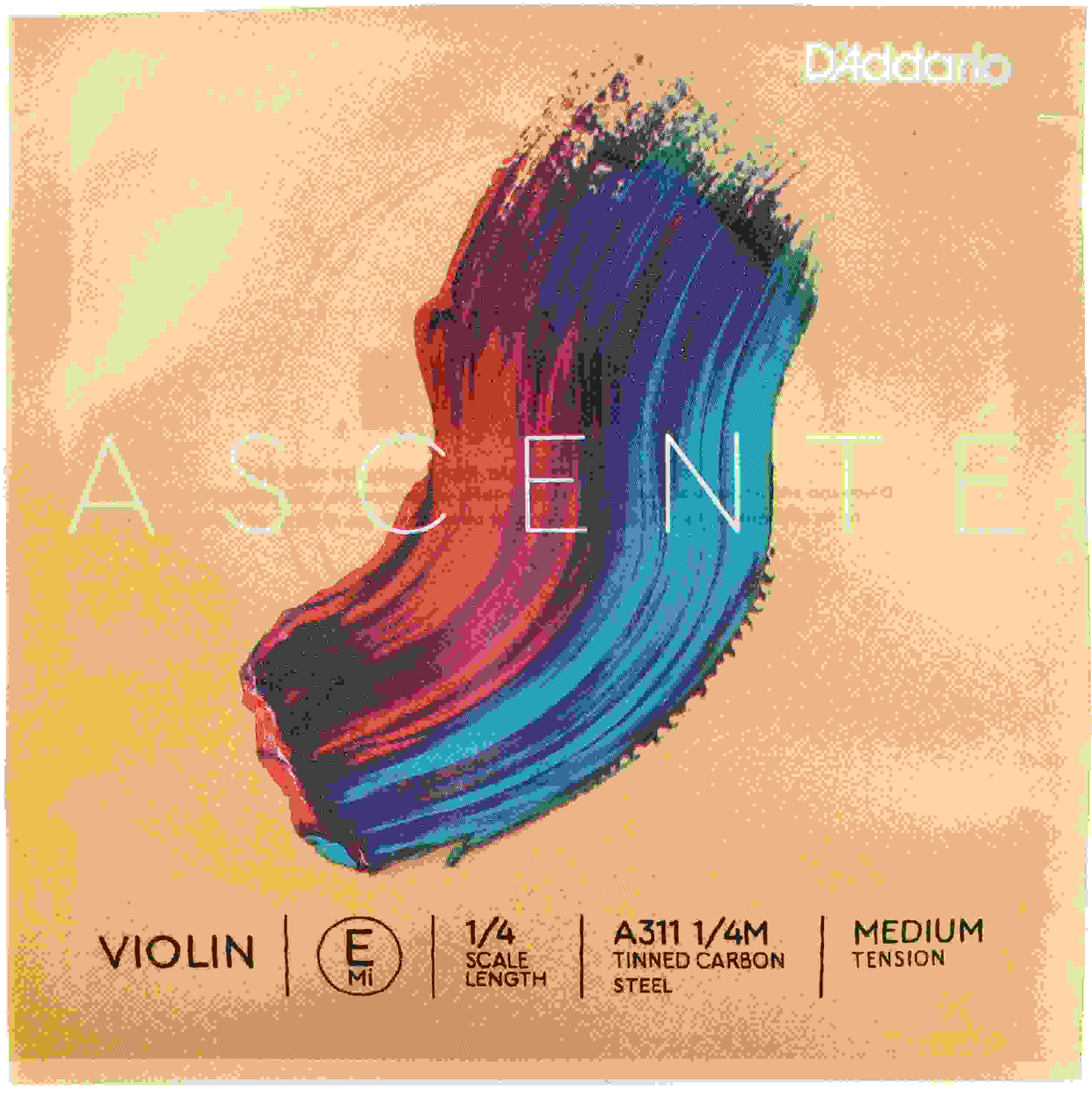 D'Addario A311 Ascente Violin E String - 1/4 Size, Medium Tension ...