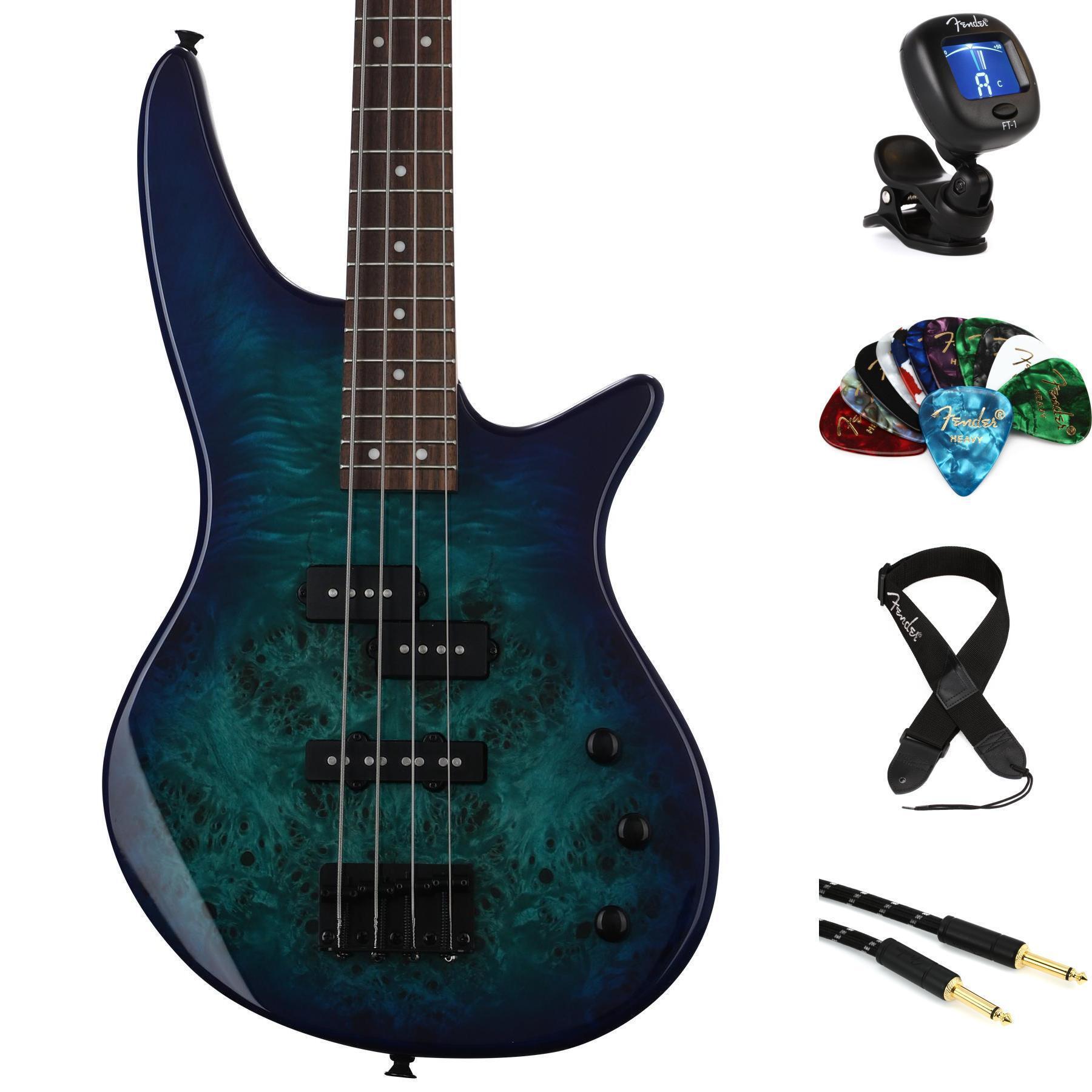 Jackson JS Series Spectra JS2P IV Electric Bass Essentials Bundle - Blue Burst | Sweetwater