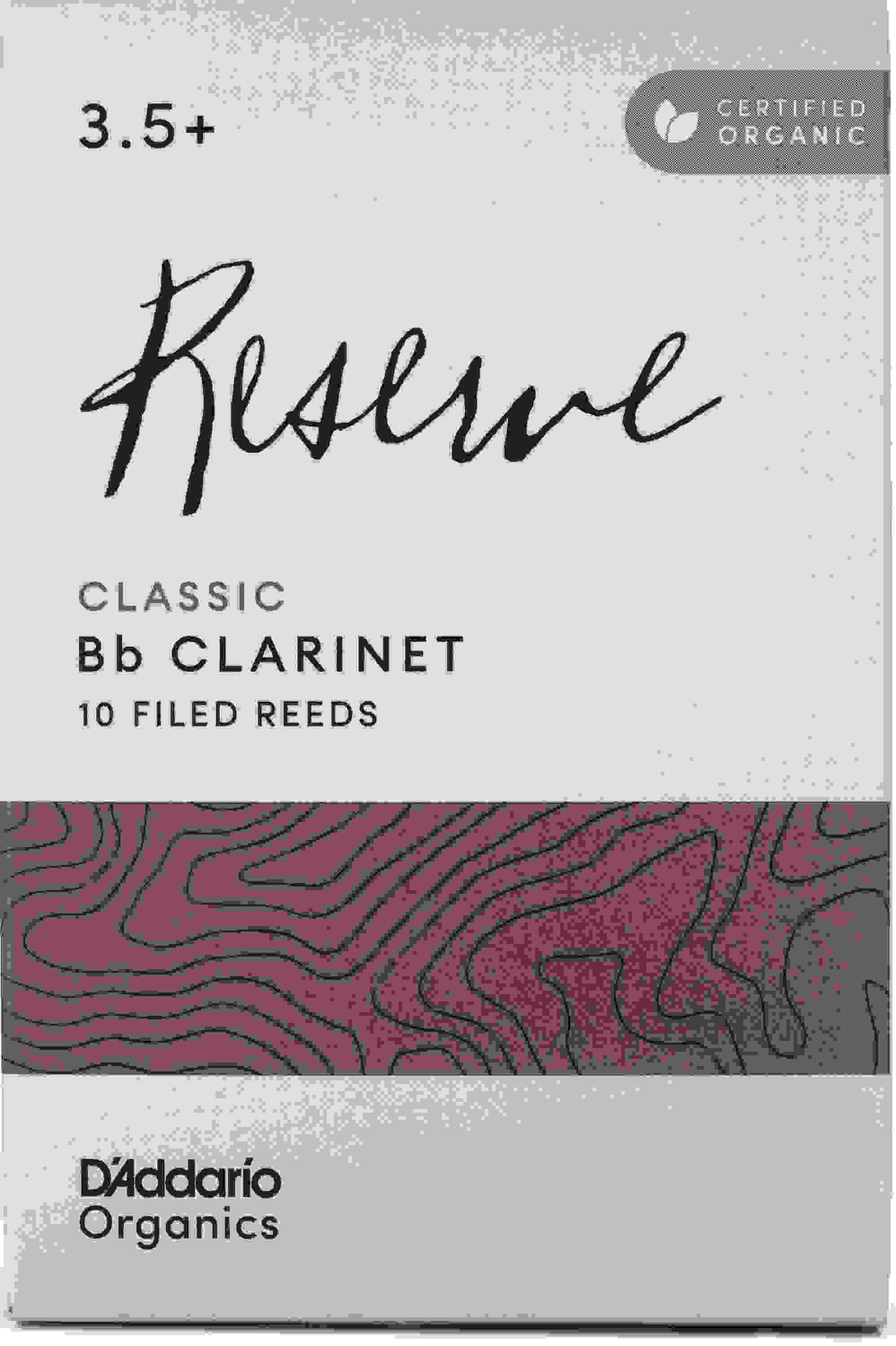 D'Addario Organics Reserve Classic Bb Clarinet Reeds - 3.5+ (10-pack ...