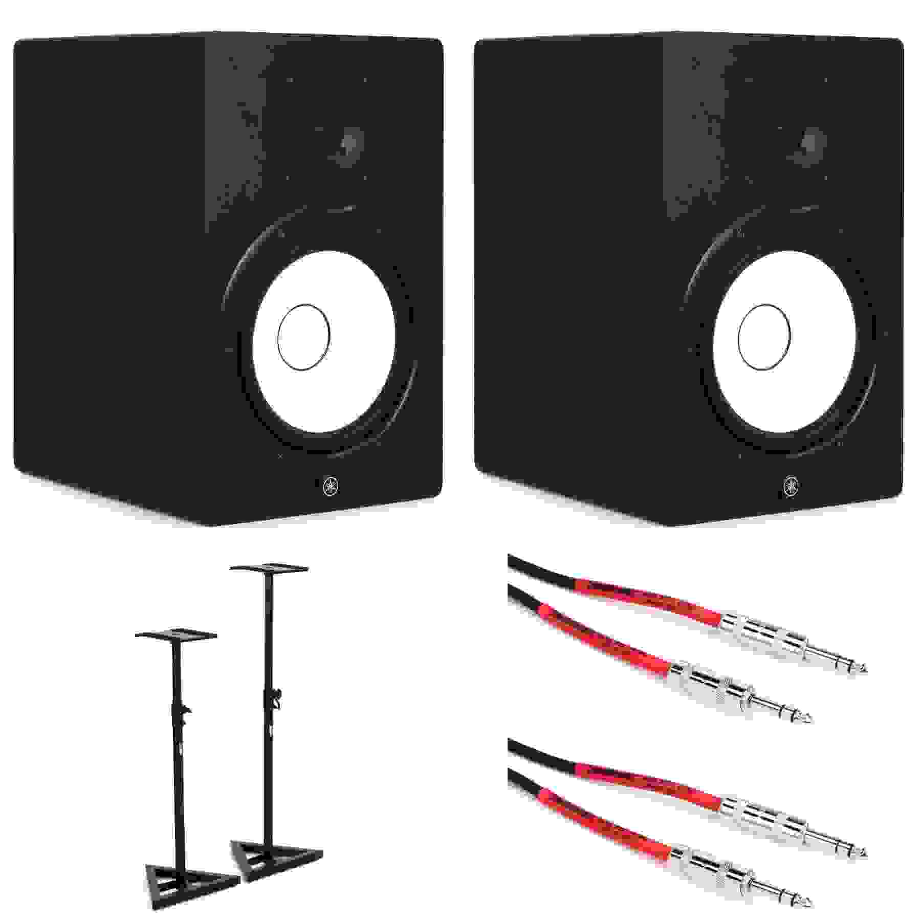Yamaha HS8 8-inch Powered Studio Monitor Pair with Stands and Cables ...