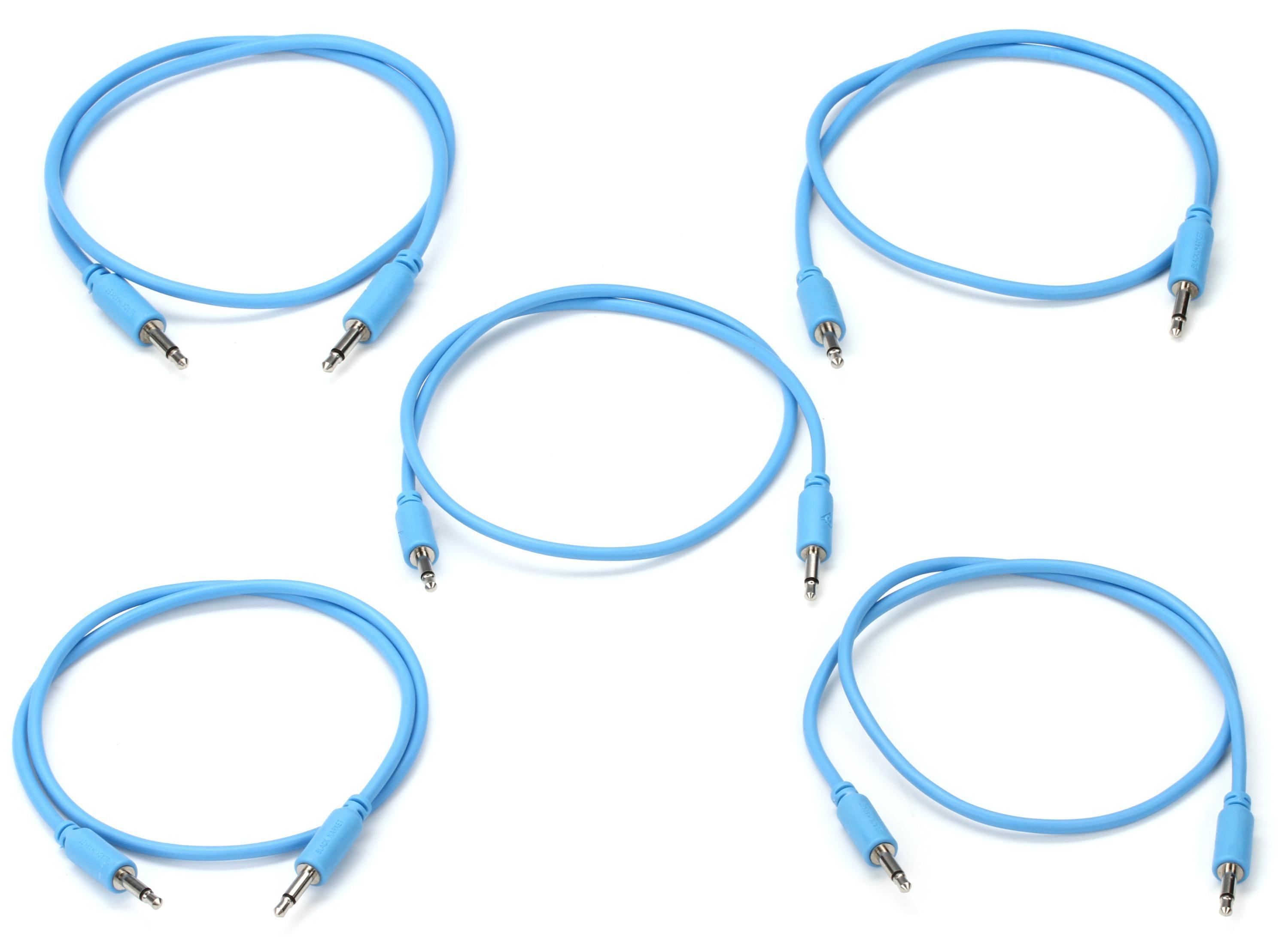 Black Market Eurorack Patch Cable 5-pack - 50cm Blue | Sweetwater