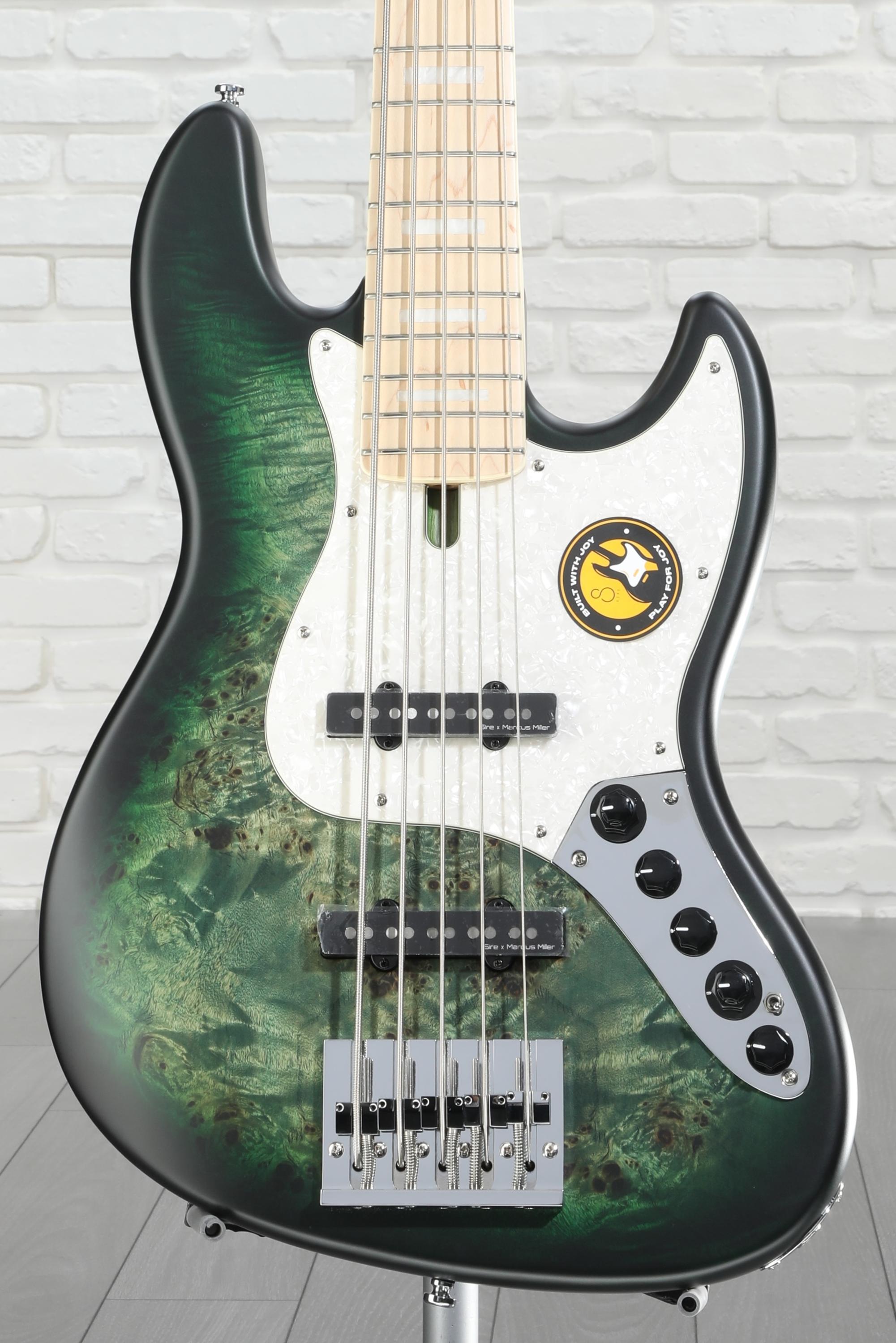 Sire Marcus Miller V7 Swamp Ash Reissue 5-string Bass Guitar - Transparent Green | Sweetwater