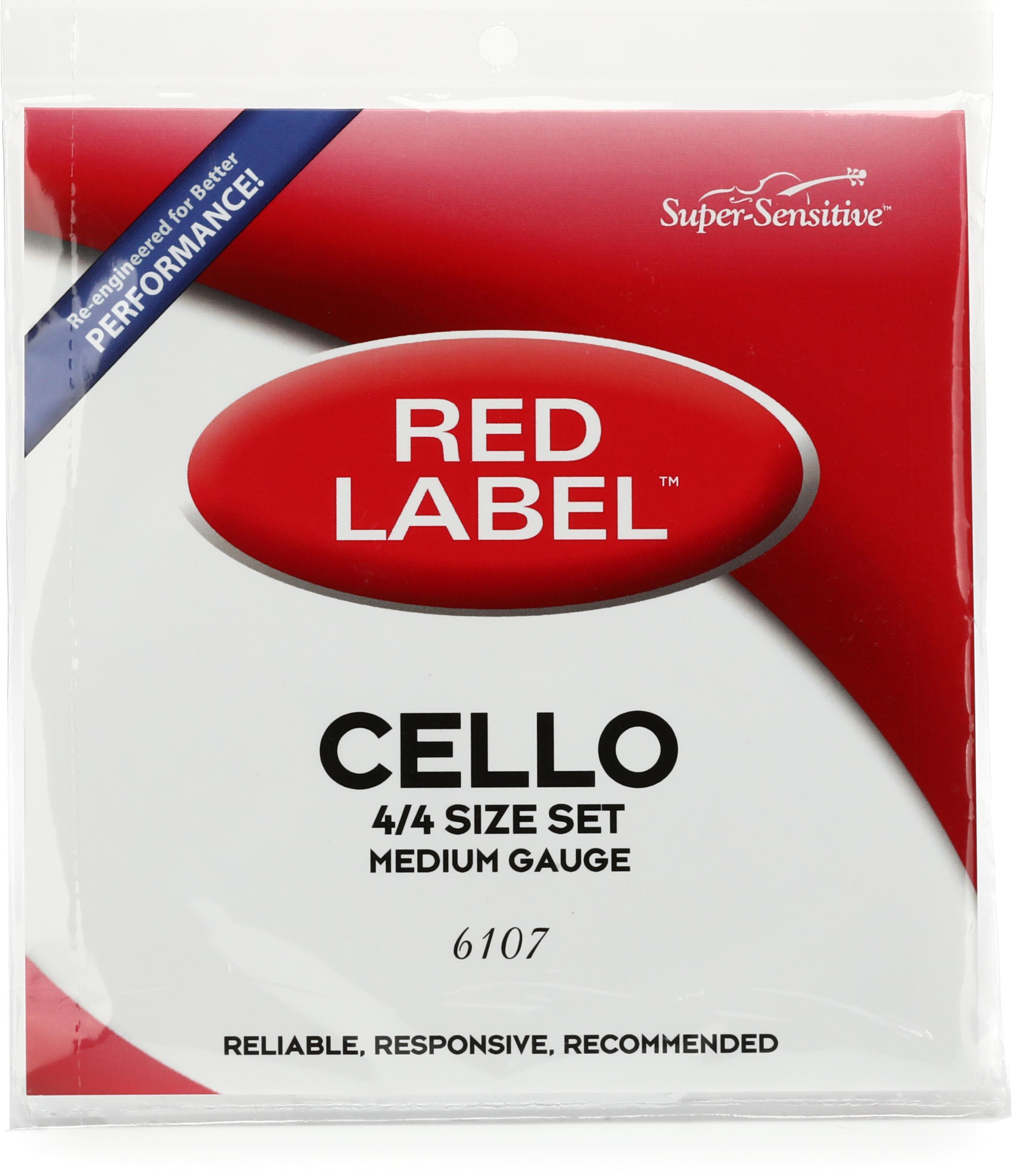Super-Sensitive 6107 Red Label Cello String Set - 4/4 Size | Sweetwater
