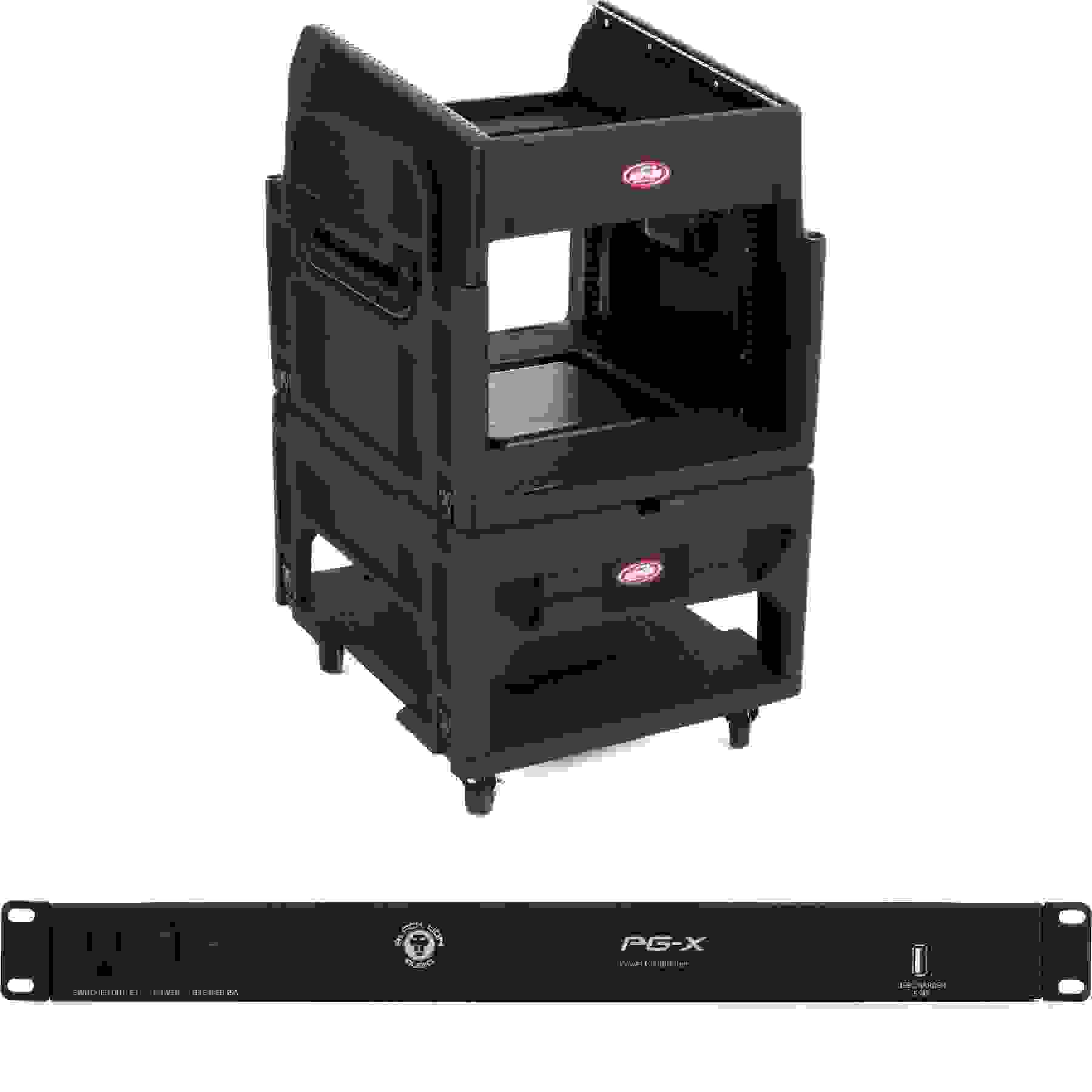 SKB 1SKB19-R1208 12U Top / 8U Bottom Gig Rig Mixer Rack Case and Power ...