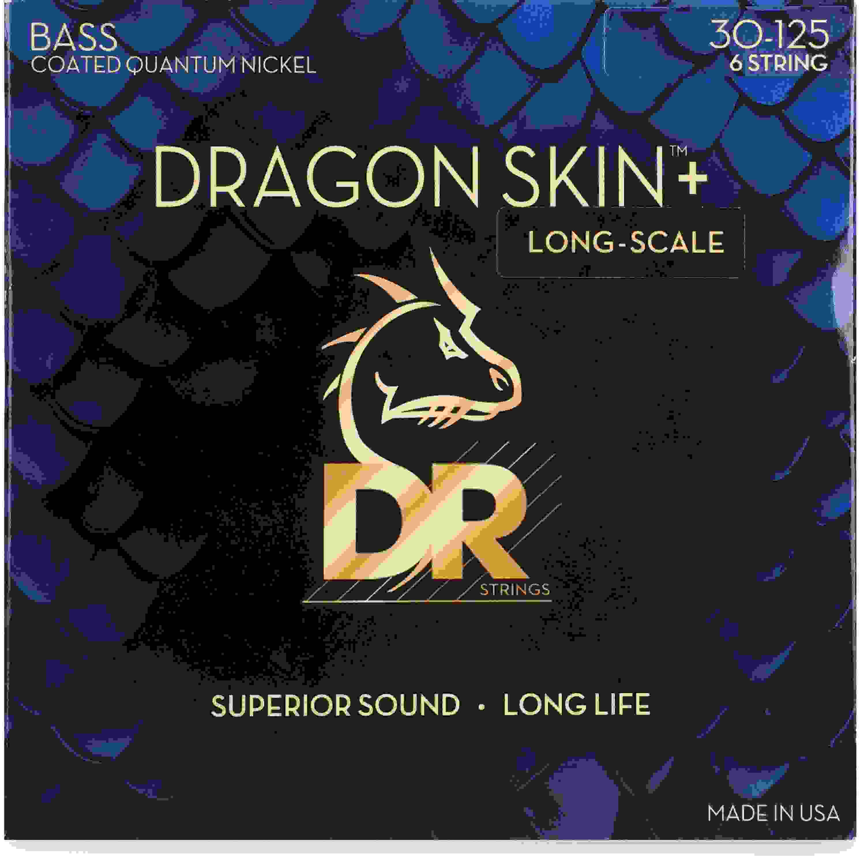 DR Strings Dragon Skin+ Coated 6-string Bass Guitar Strings - .030-.125 ...