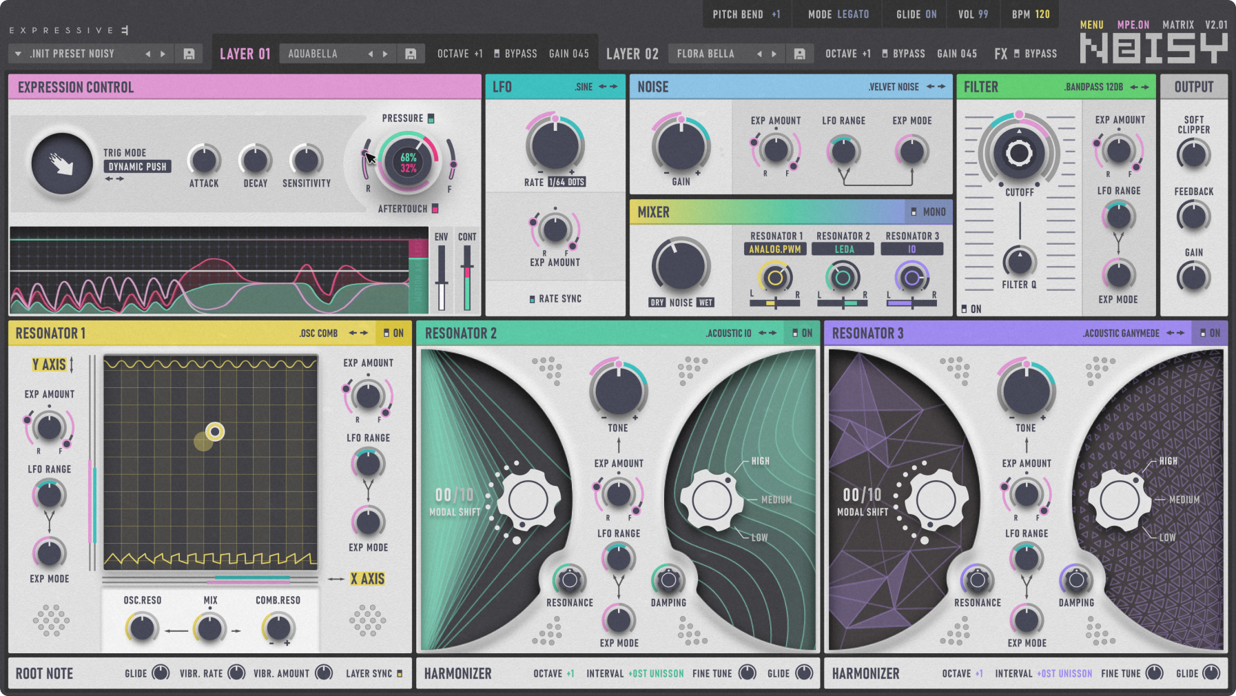 Expressive E Noisy 2 Hybrid Resonance MPE Software Synthesizer | Sweetwater
