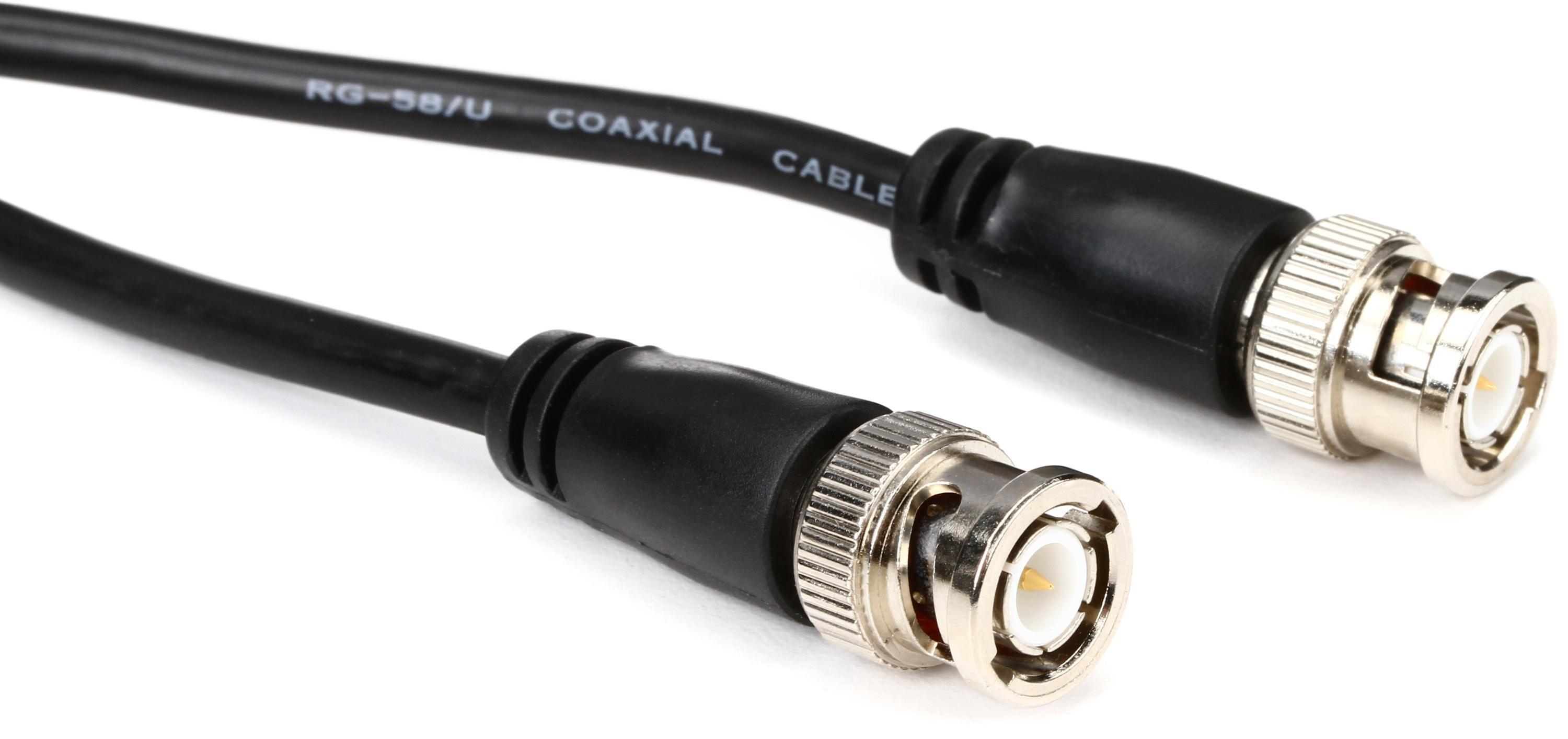 Hosa BNC-58-1100 50-ohm RG-58/U BNC to BNC Coax Cable - 100 foot | Sweetwater