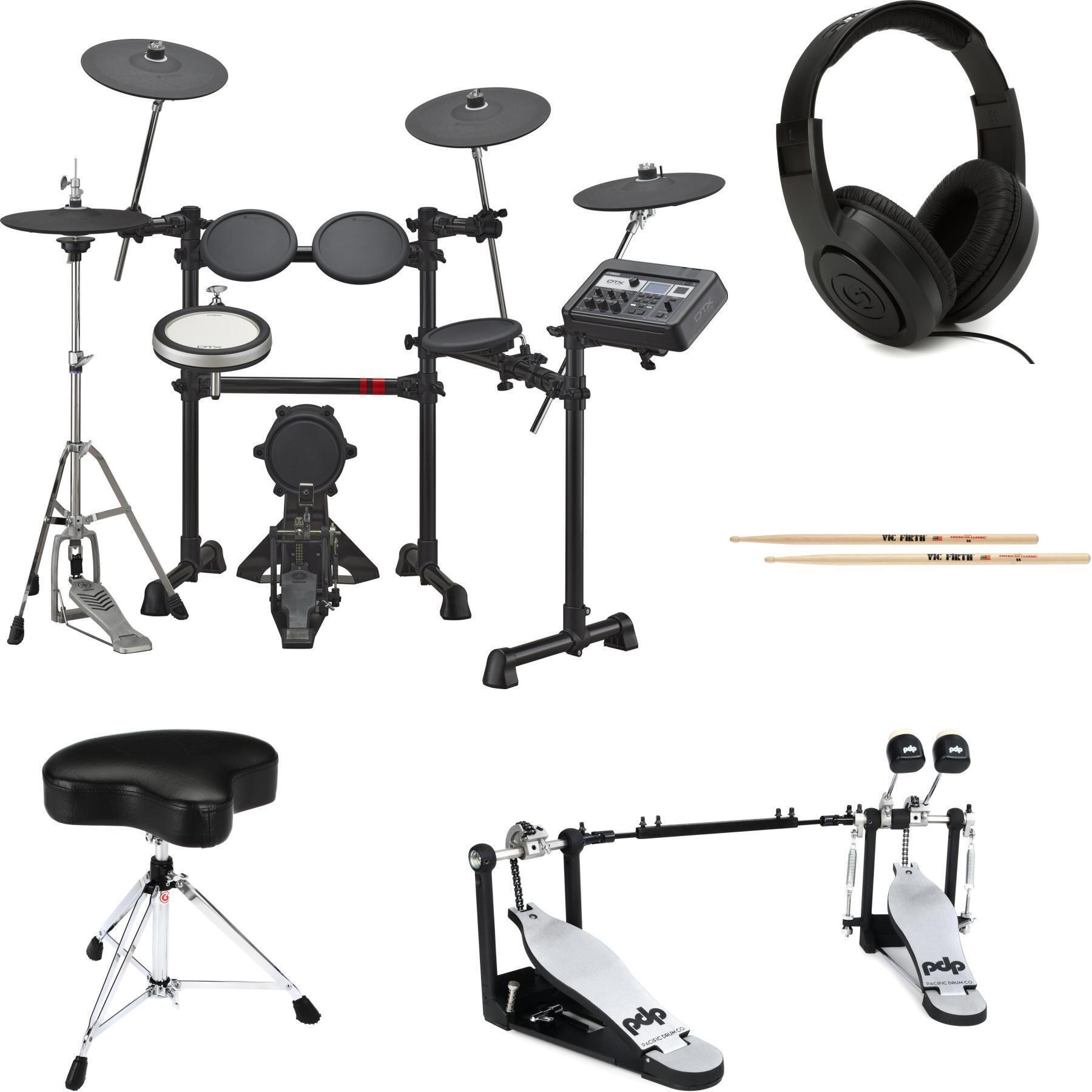 Yamaha DTX6K2-X Electronic Drum Set Double Bass Essentials & Headphones ...