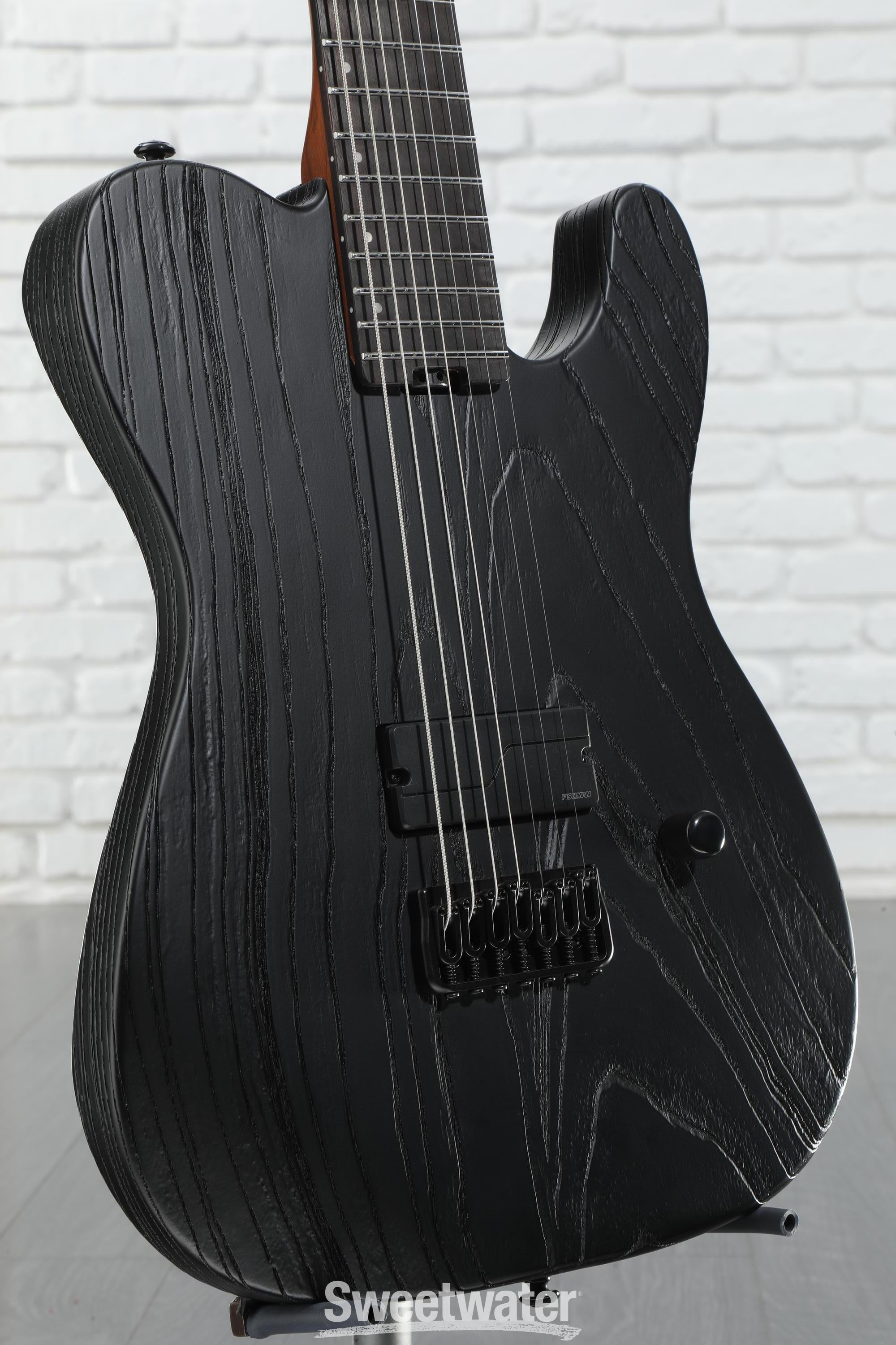 ESP LTD TE-1007B 7-string Baritone Electric Guitar - Black Blast ...