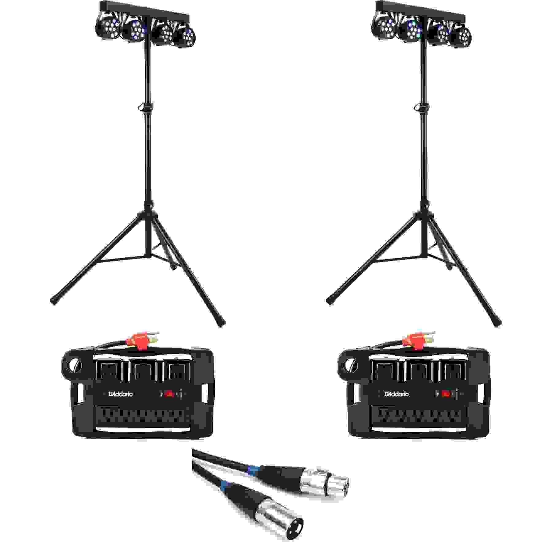 Eliminator Mini Par Bar 4xRGBW Par LED Lighting System Pair Bundle ...