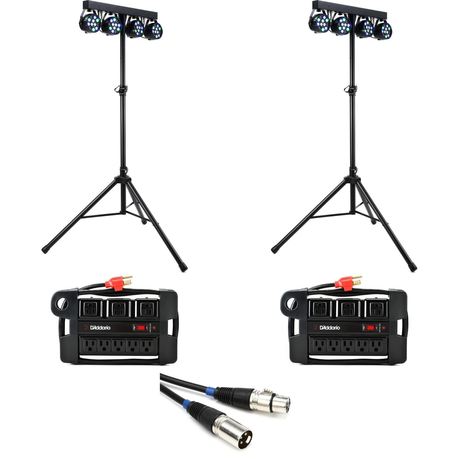 Eliminator Mini Par Bar 4xRGBW Par LED Lighting System Pair Bundle ...