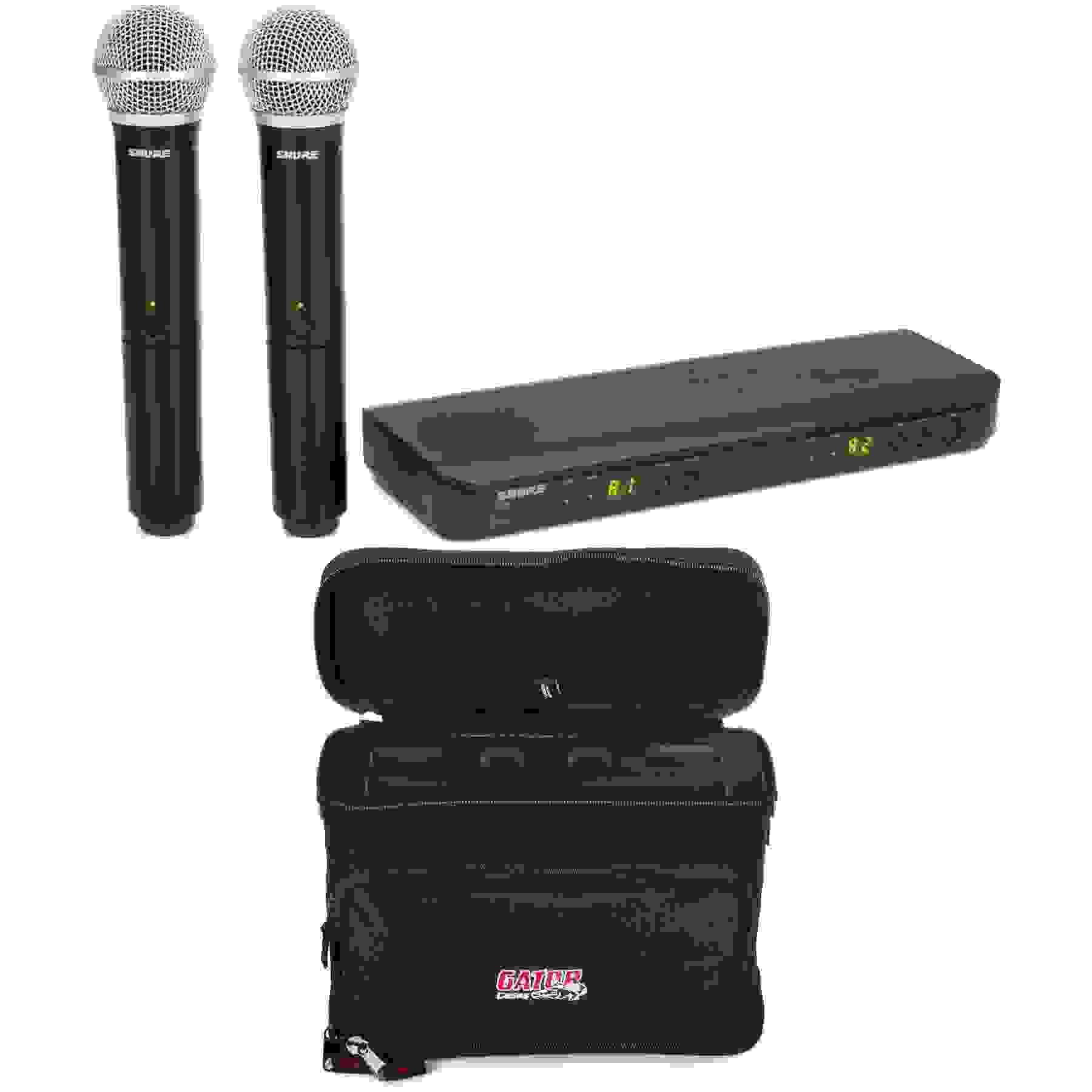 Shure BLX288/PG58 Dual Channel Wireless Handheld Microphone System with ...