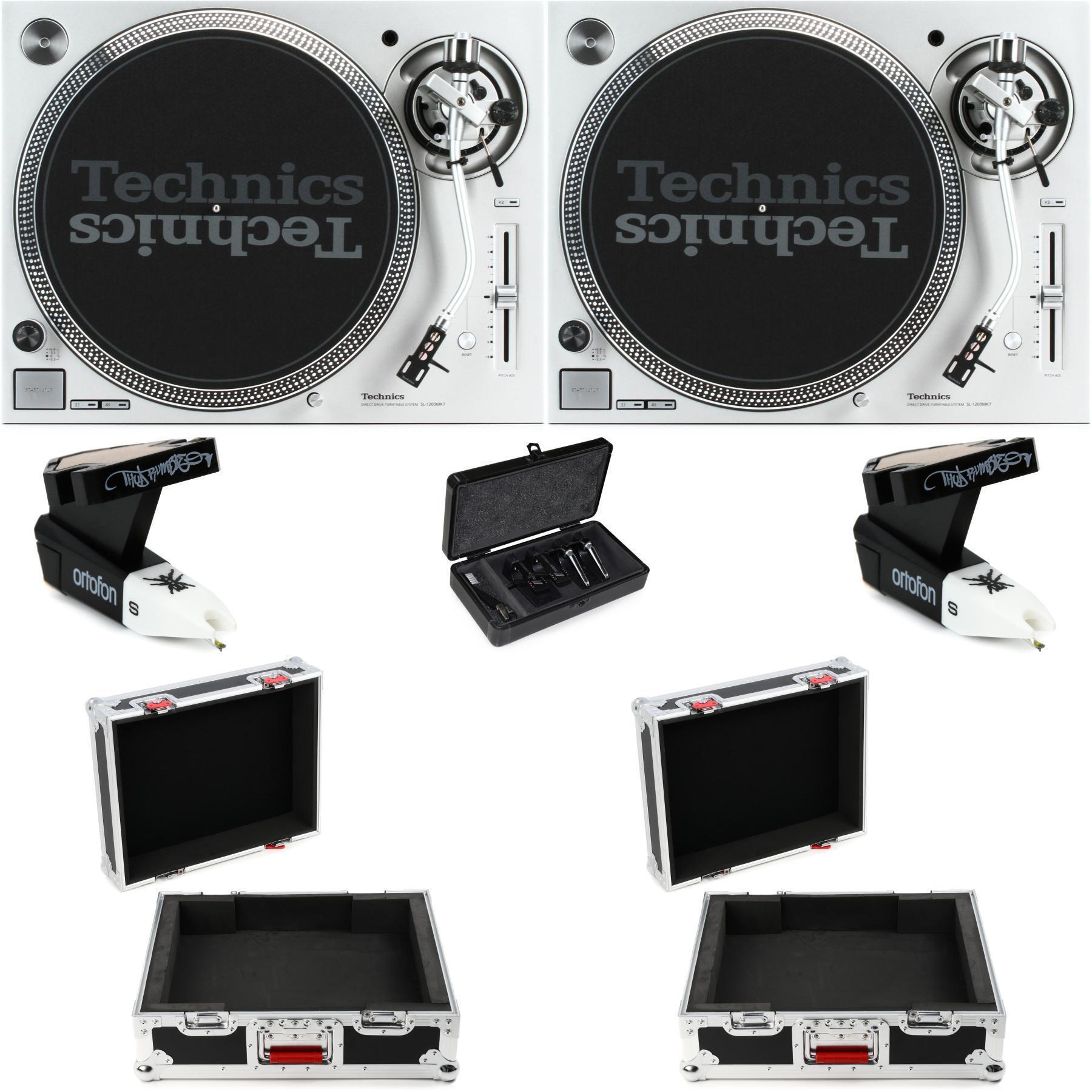 Technics SL-1200MK7-S Direct Drive Professional Turntable Double Bundle ...