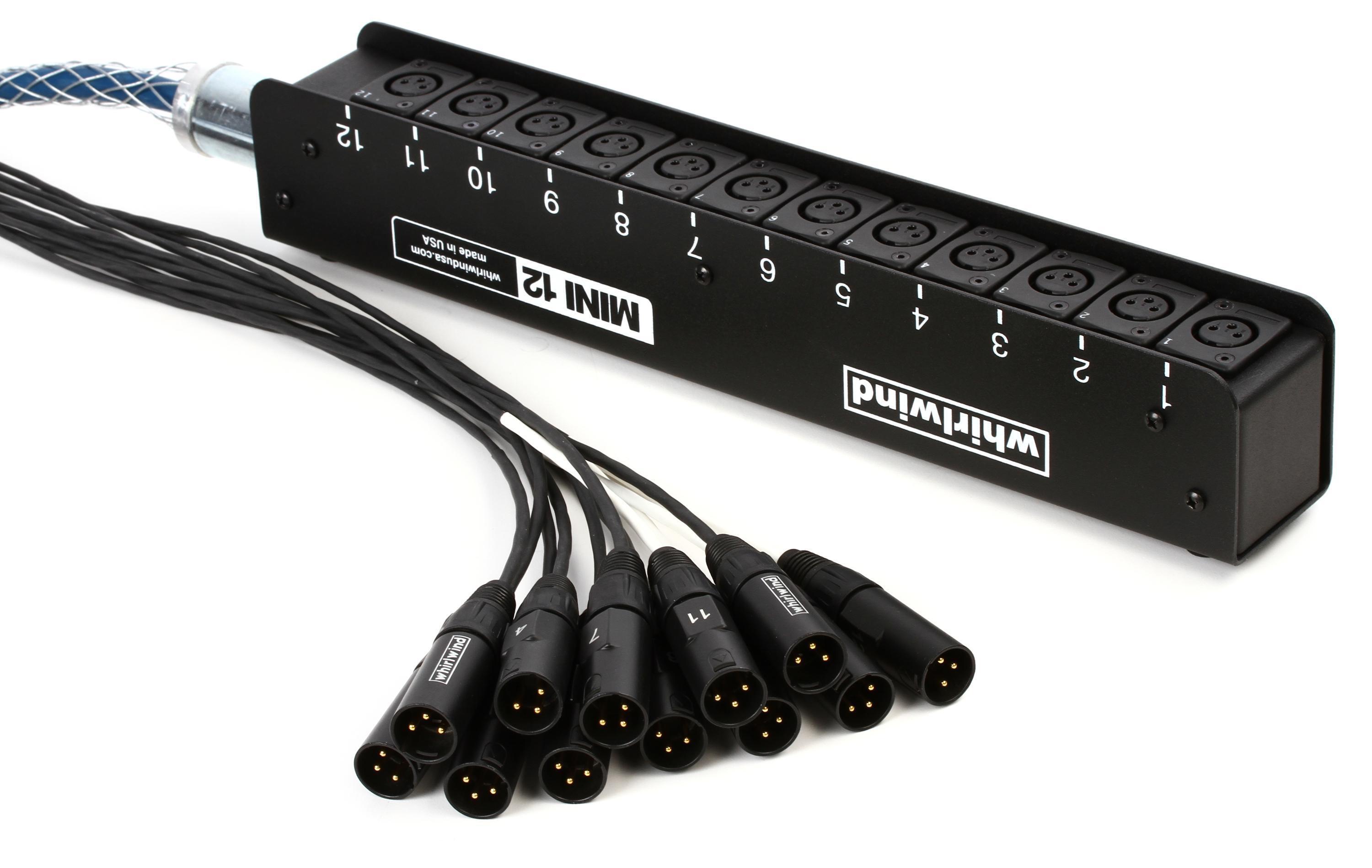 Whirlwind Mini 12 - 12-channel Low-profile Audio Drop Snake - 50 foot ...