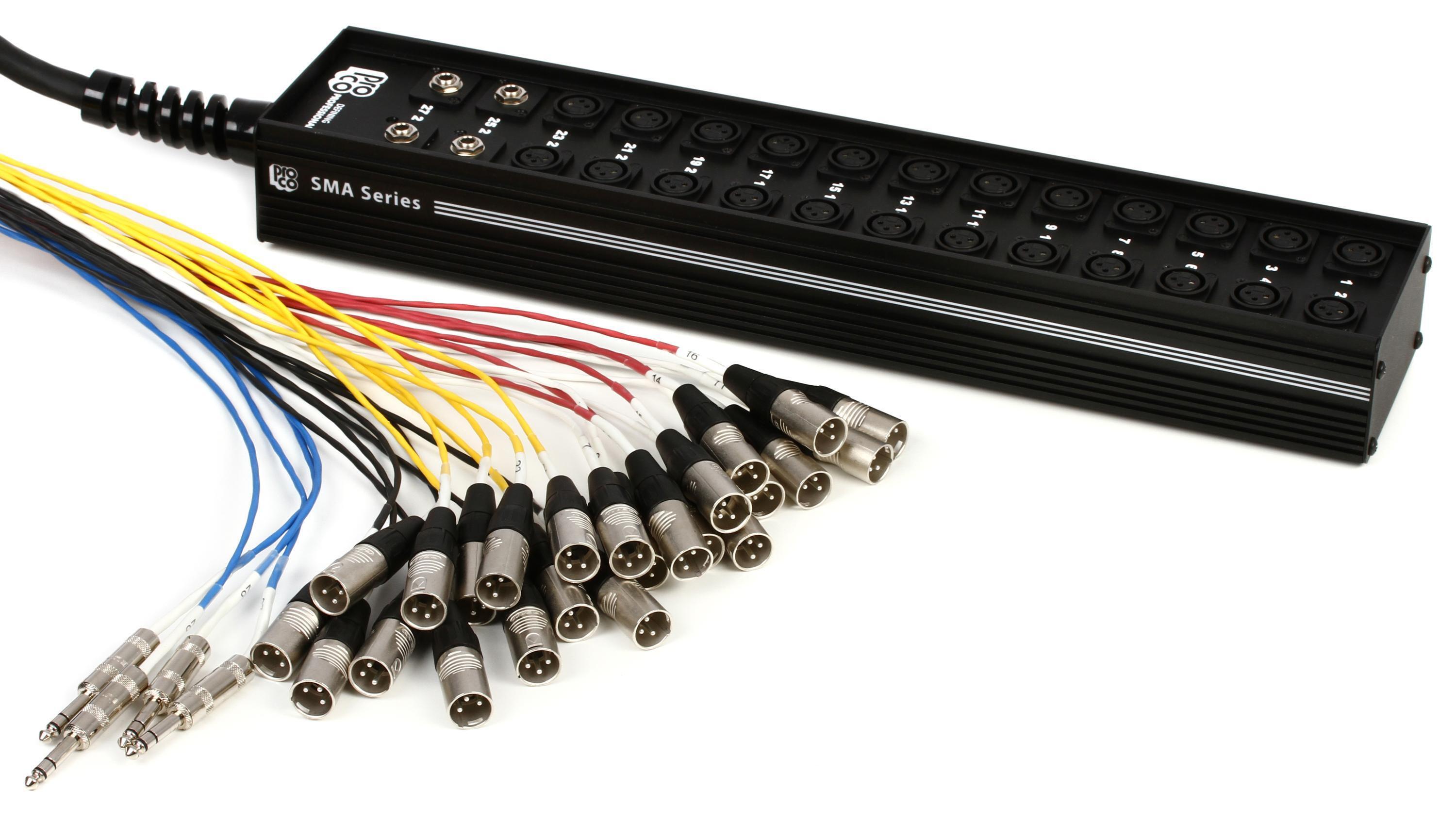 Pro Co SMA2404FBQ-100 SMA Series 24x4 Stage Snake with 1/4 inch Returns ...