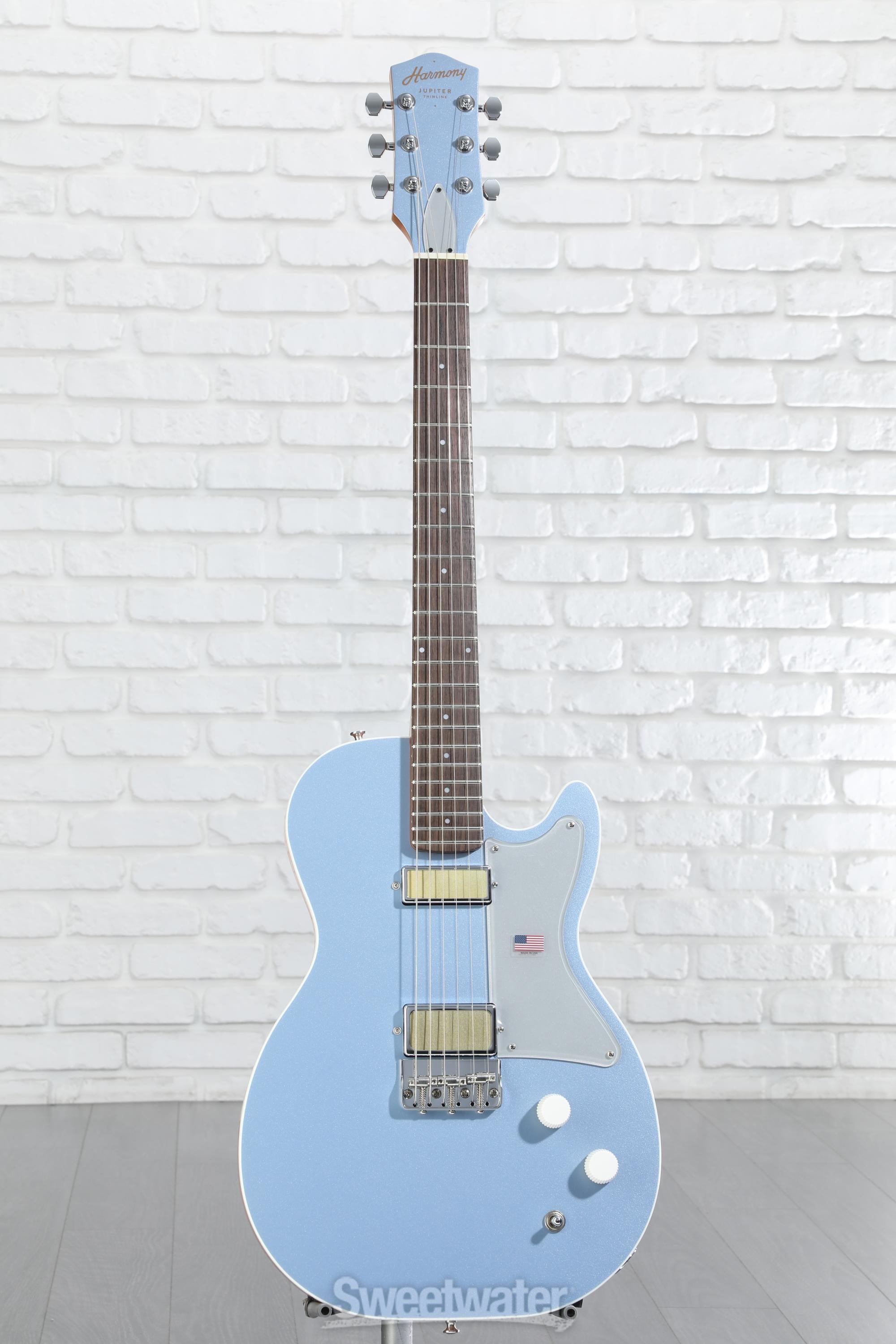 Harmony Jupiter Thinline Semi-hollowbody Electric Guitar - Sky Blue ...