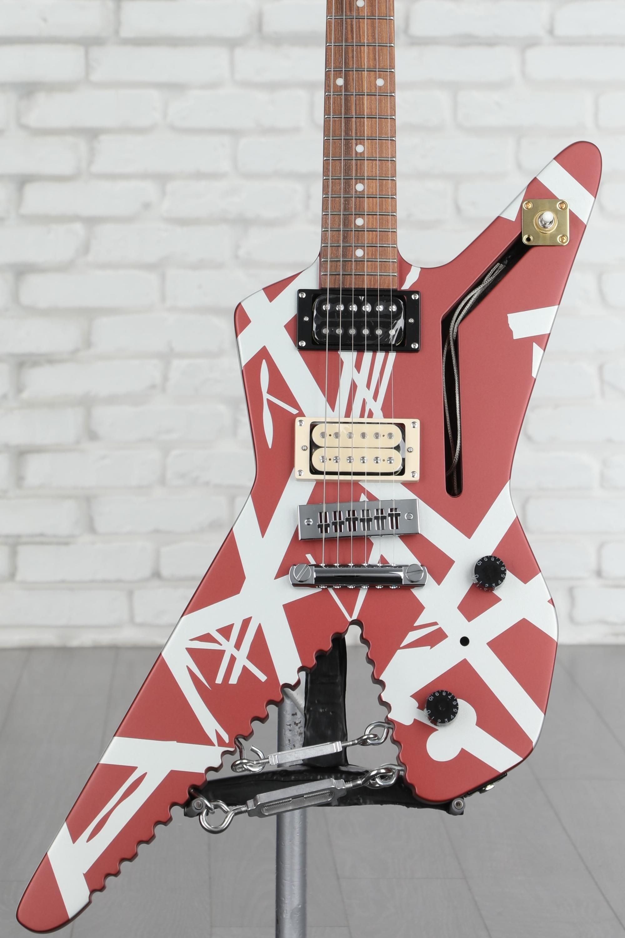 EVH Striped Series Shark Electric Guitar - Burgundy Red with Silver ...