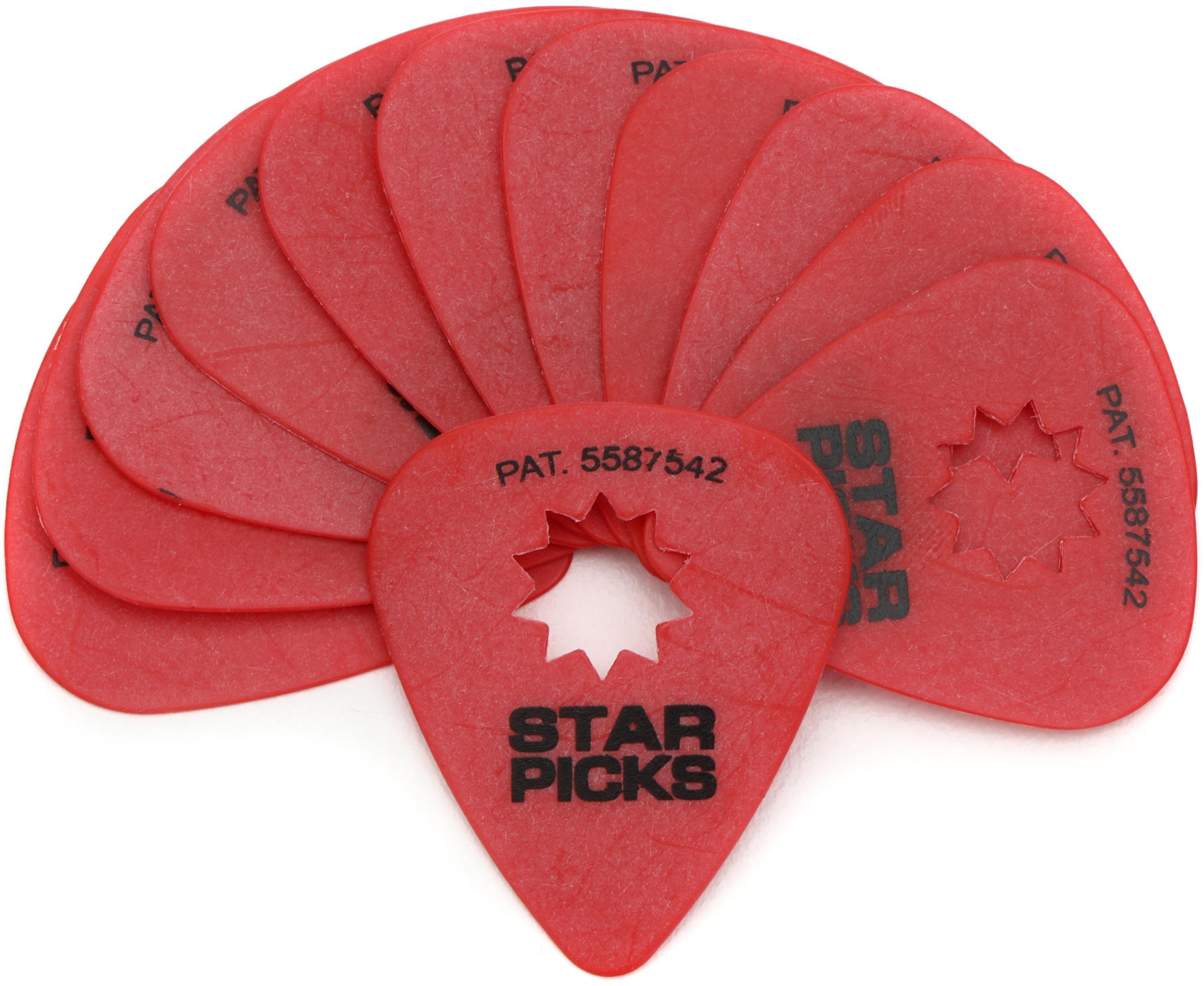 Cleartone Everly Star Picks - .50mm, Red, 12-pack | Sweetwater