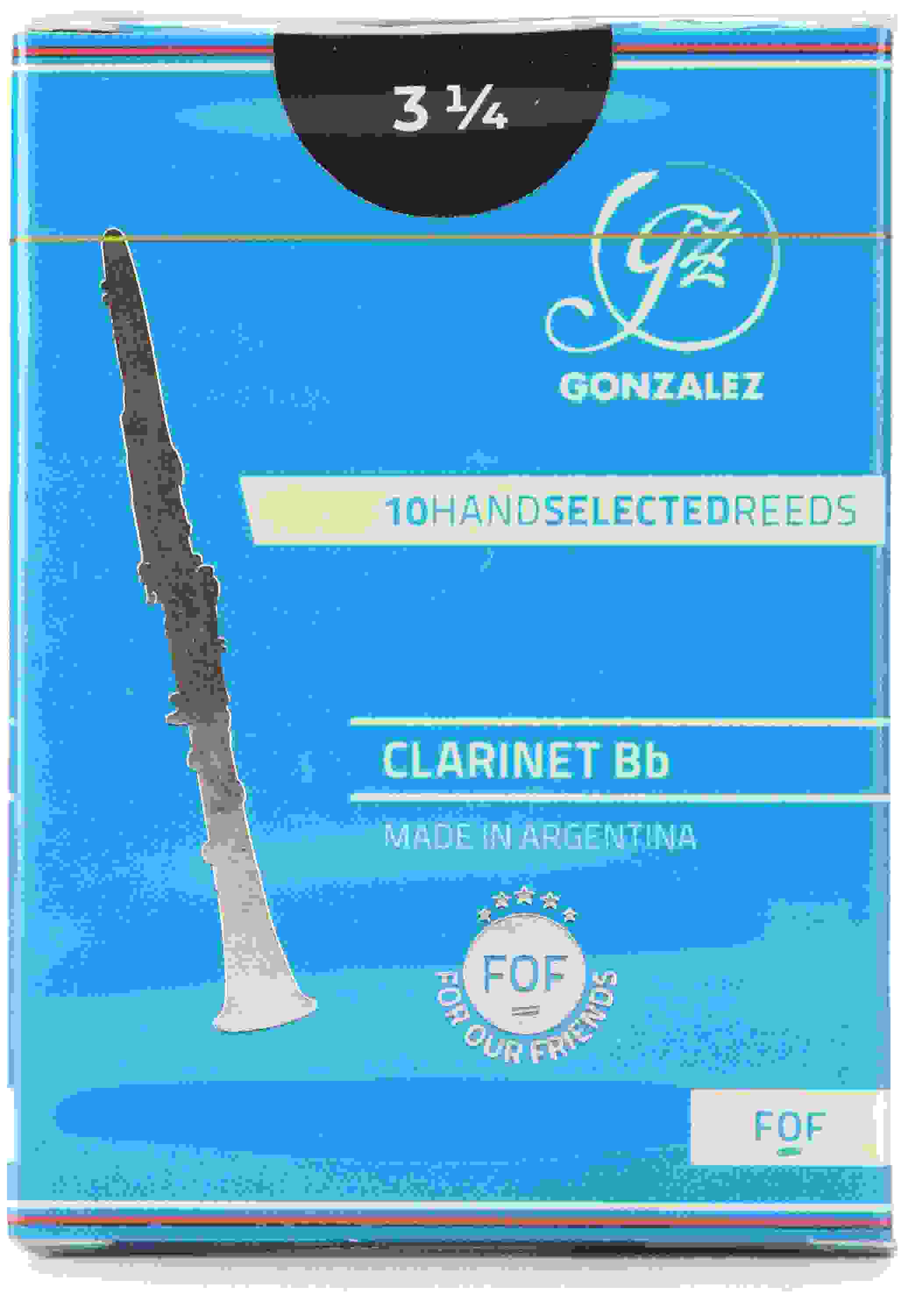 Gonzalez Reeds FOF Reeds for Bb Clarinet - 3.25 (10-pack) | Sweetwater