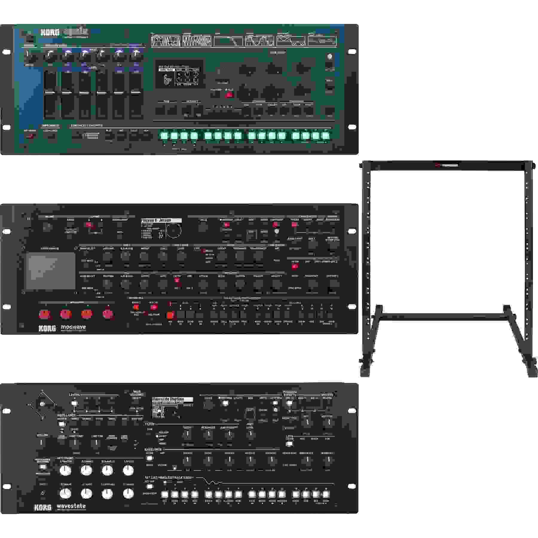 Korg Modwave, Opsix, and Wavestate Modules with Rack Bundle | Sweetwater