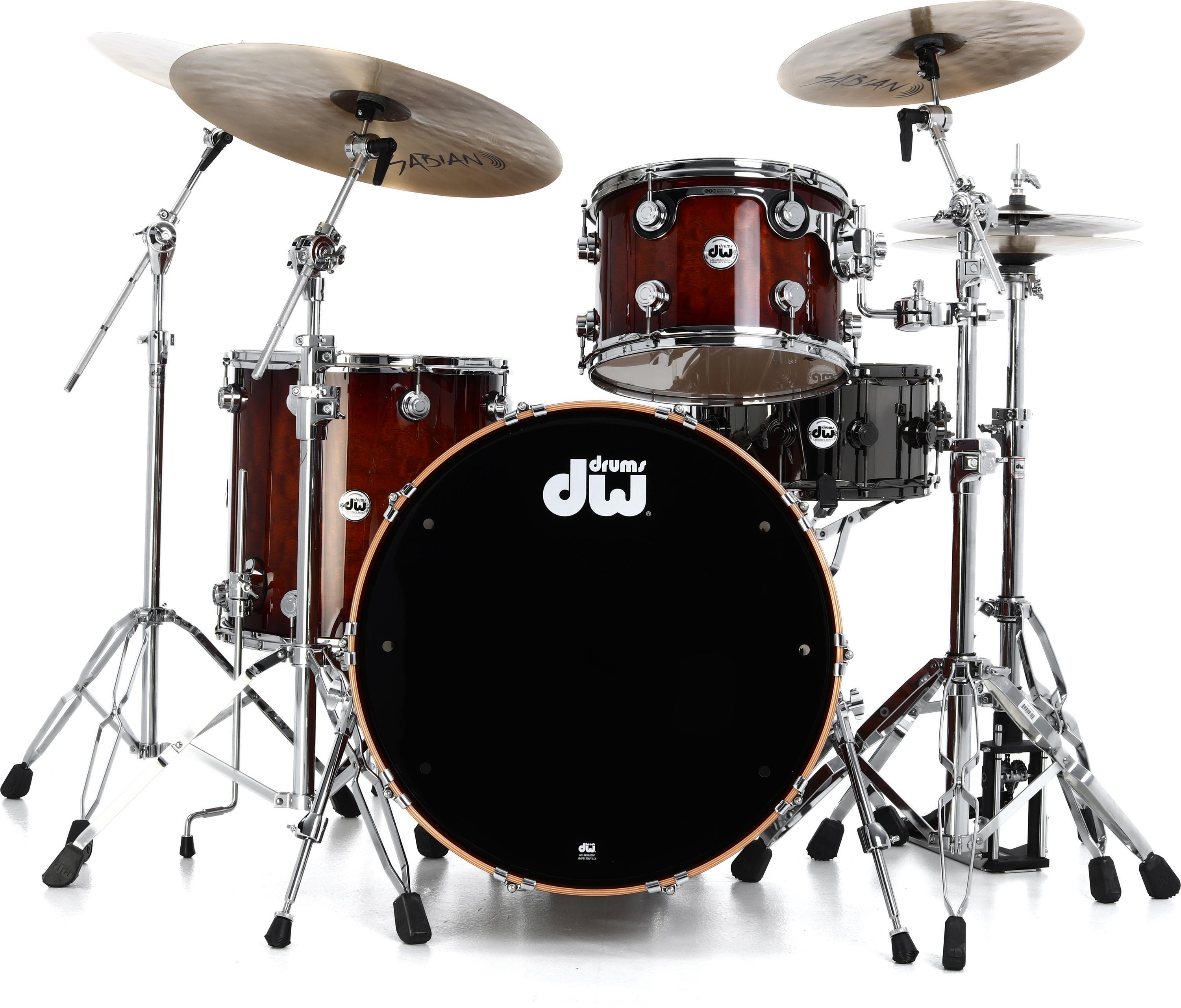 DW Collector's Series Exotic 3-piece Shell Pack - Rich Red Burst Over ...