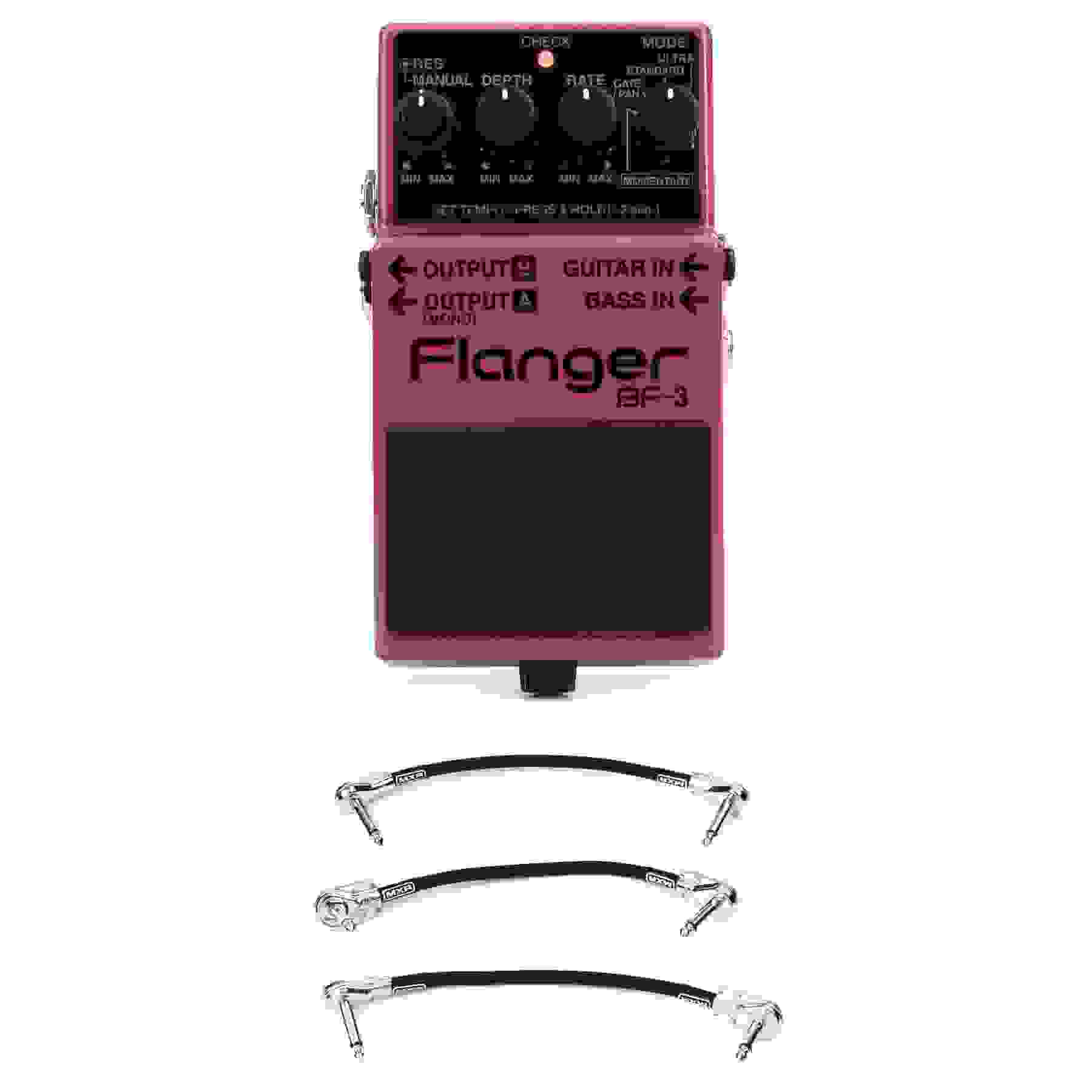 Boss BF-3 Flanger Pedal with 3 Patch Cables | Sweetwater